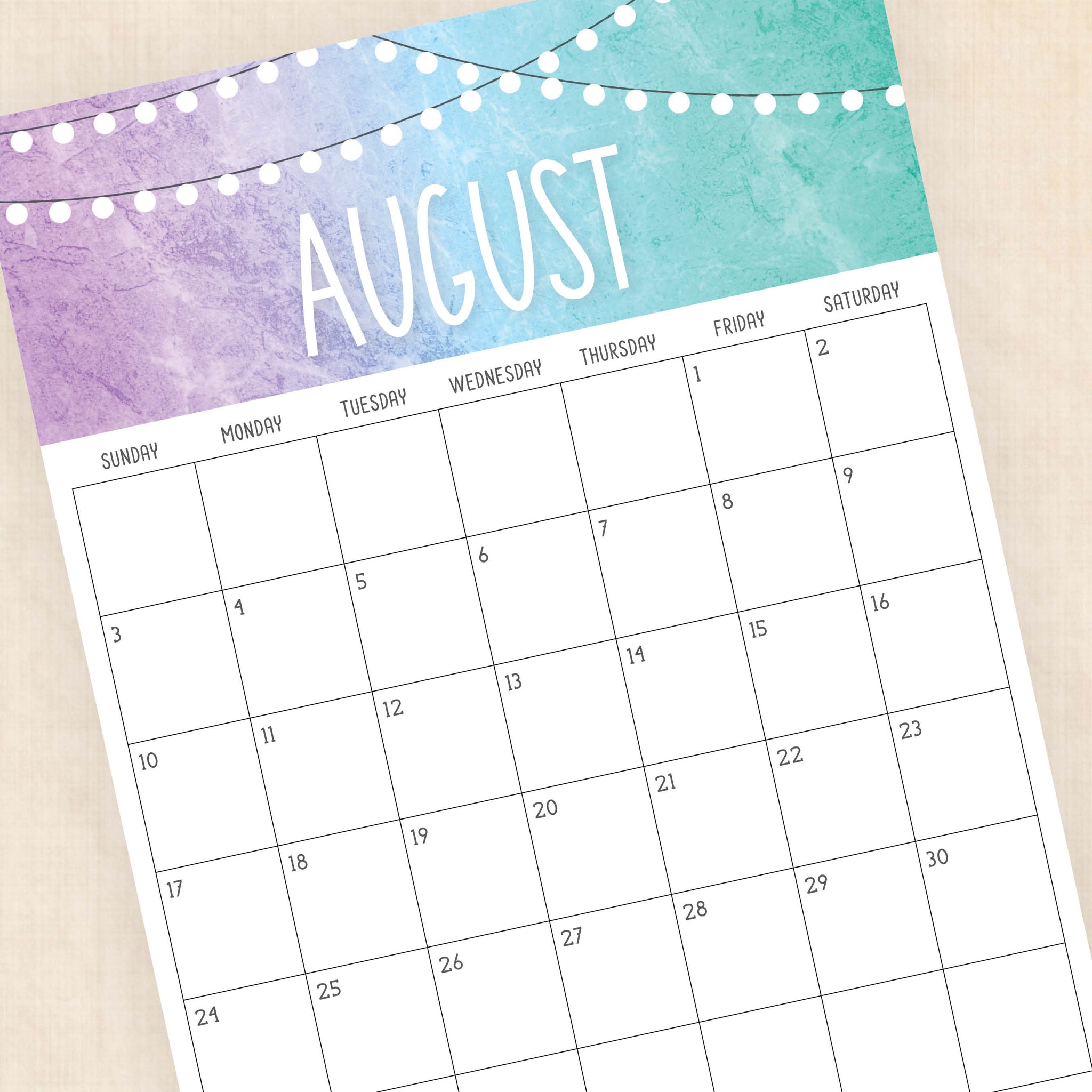 Printable 2025 Calendar · Twilight Twist