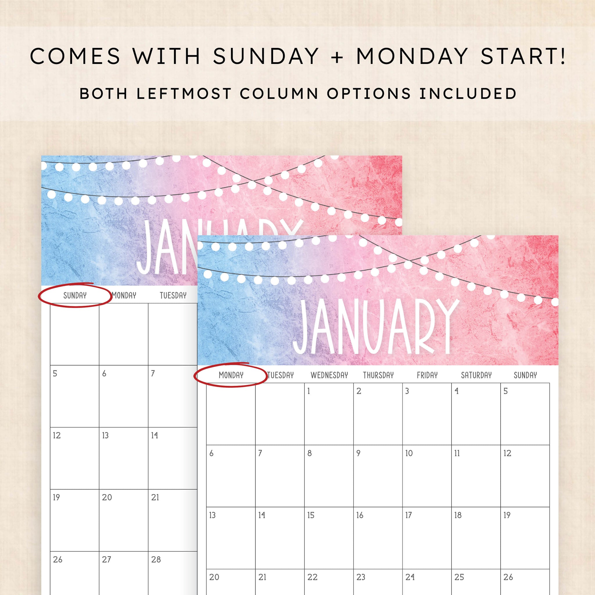 Printable 2025 Calendar · Twilight Twist