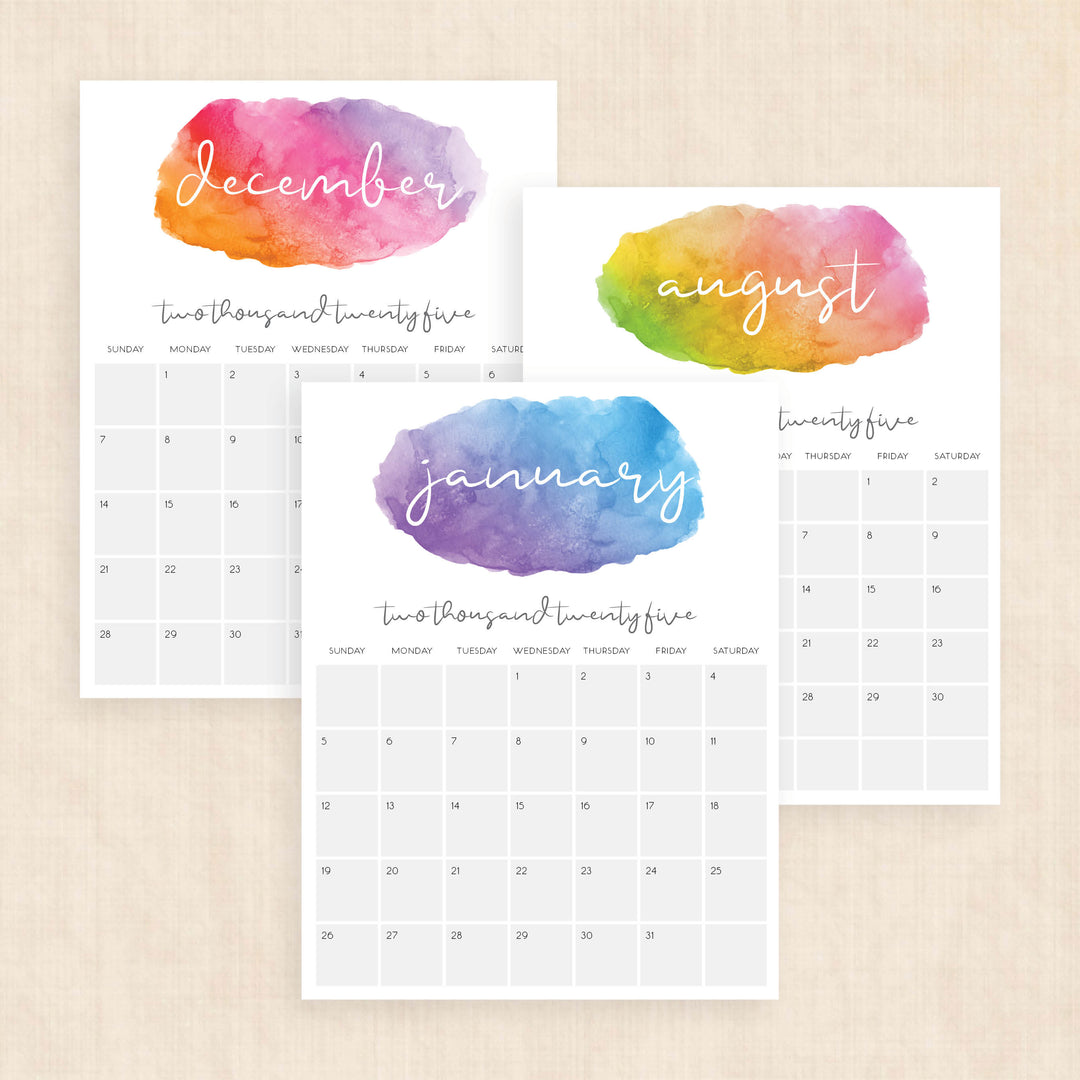 2025 Calendar · Tidy Plans