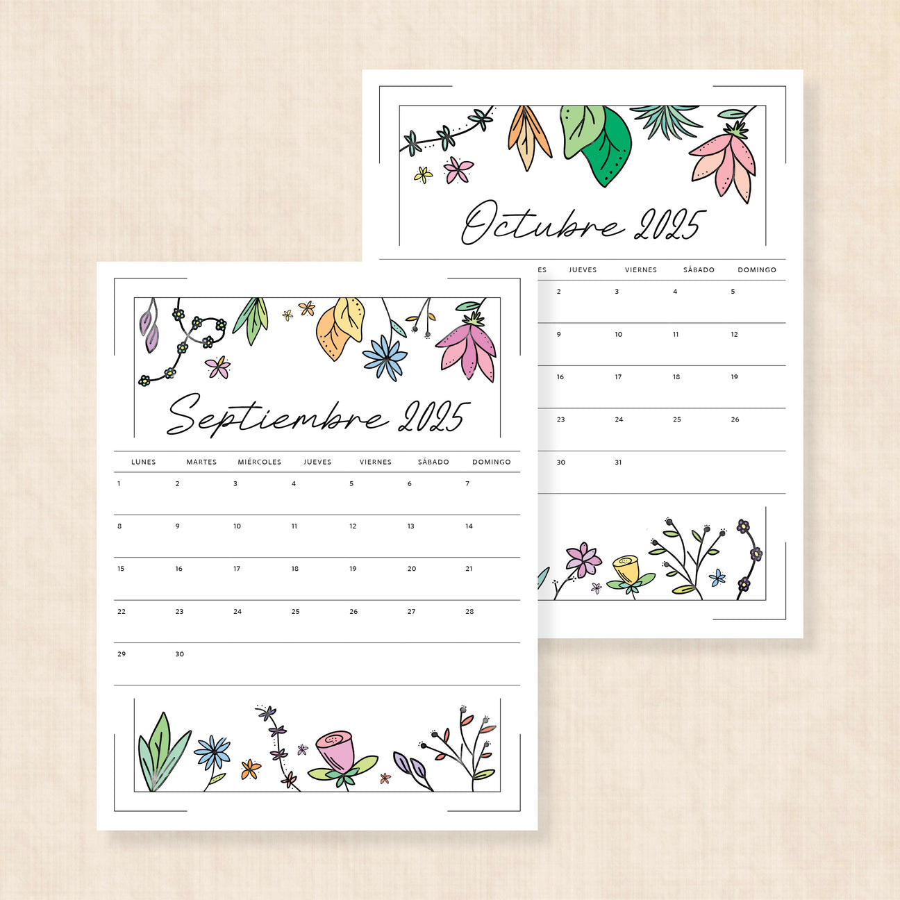 Calendario 2025 · Tidy Plans