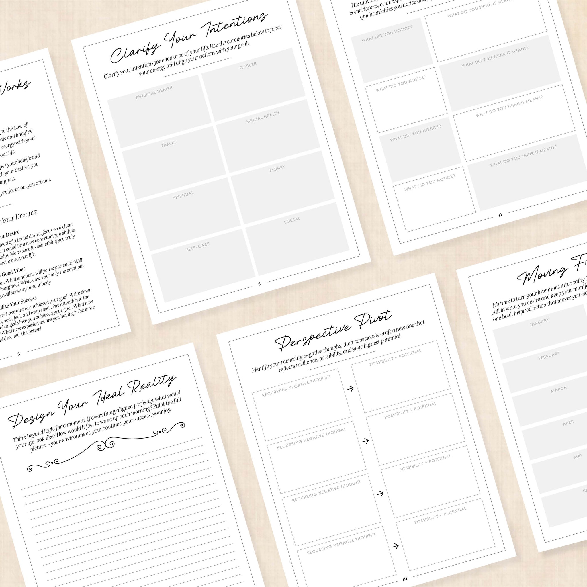 Manifestation Journal · Vision Board Template