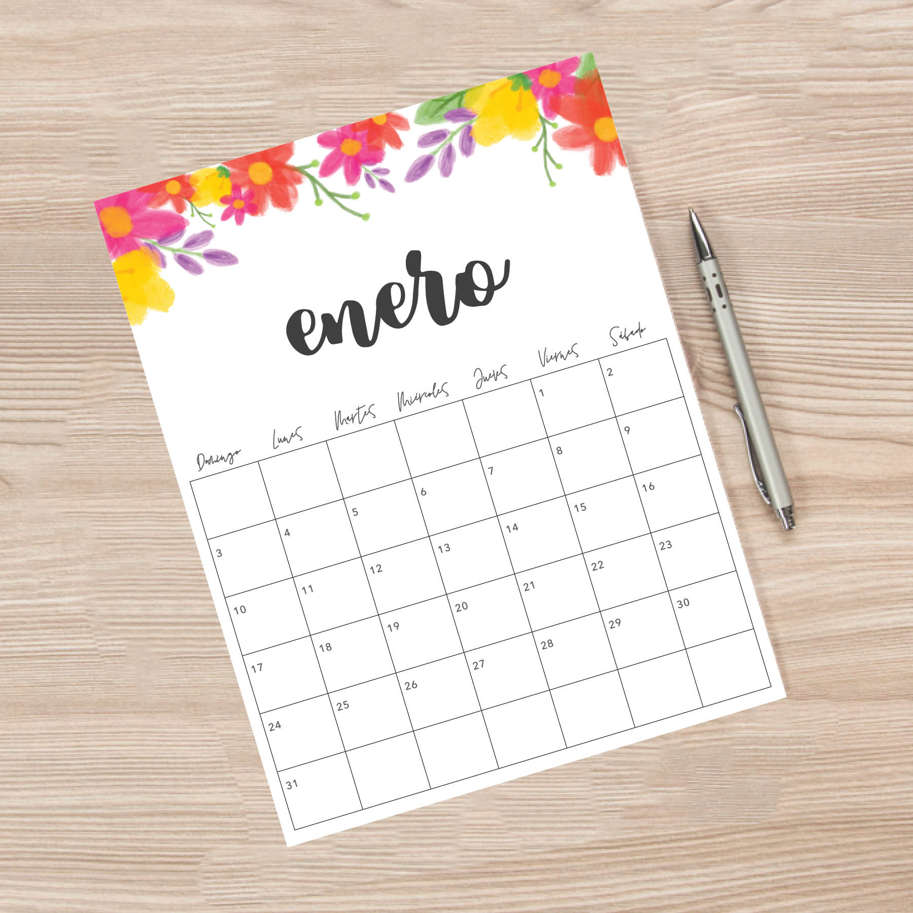 Calendario Para Imprimir · Tidy Plans