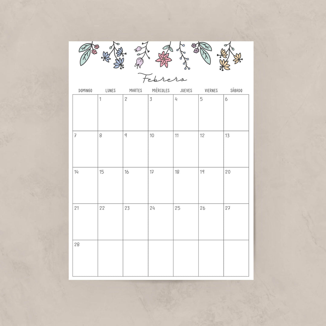 Calendario Para Imprimir · Tidy Plans