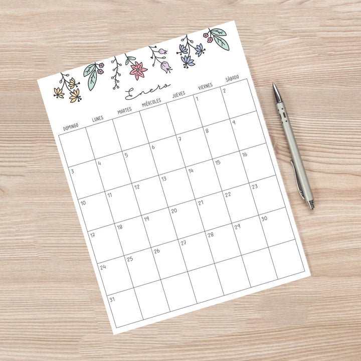 Calendario Para Imprimir · Tidy Plans