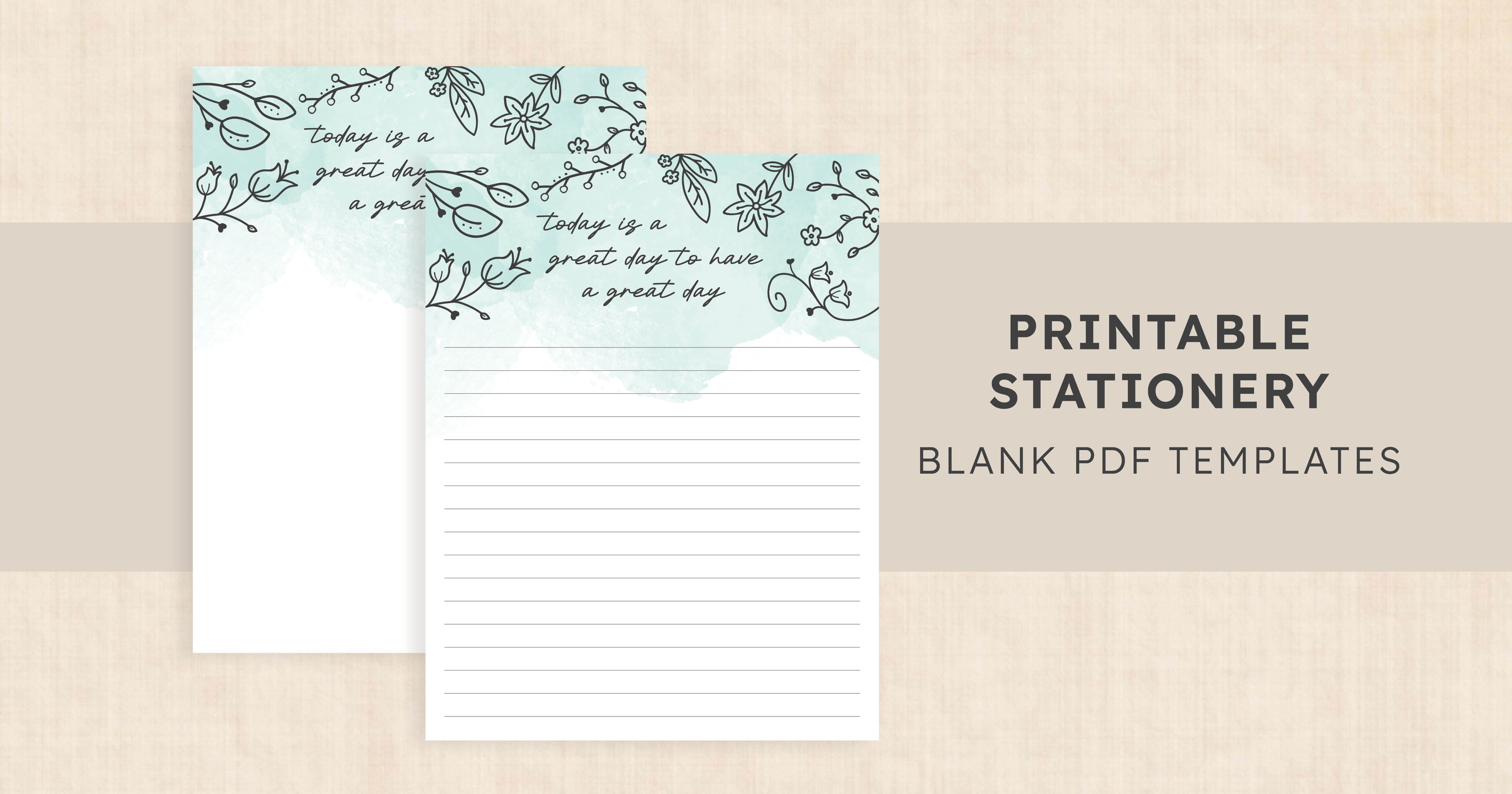 Printable Stationery · Pistachio Positivity