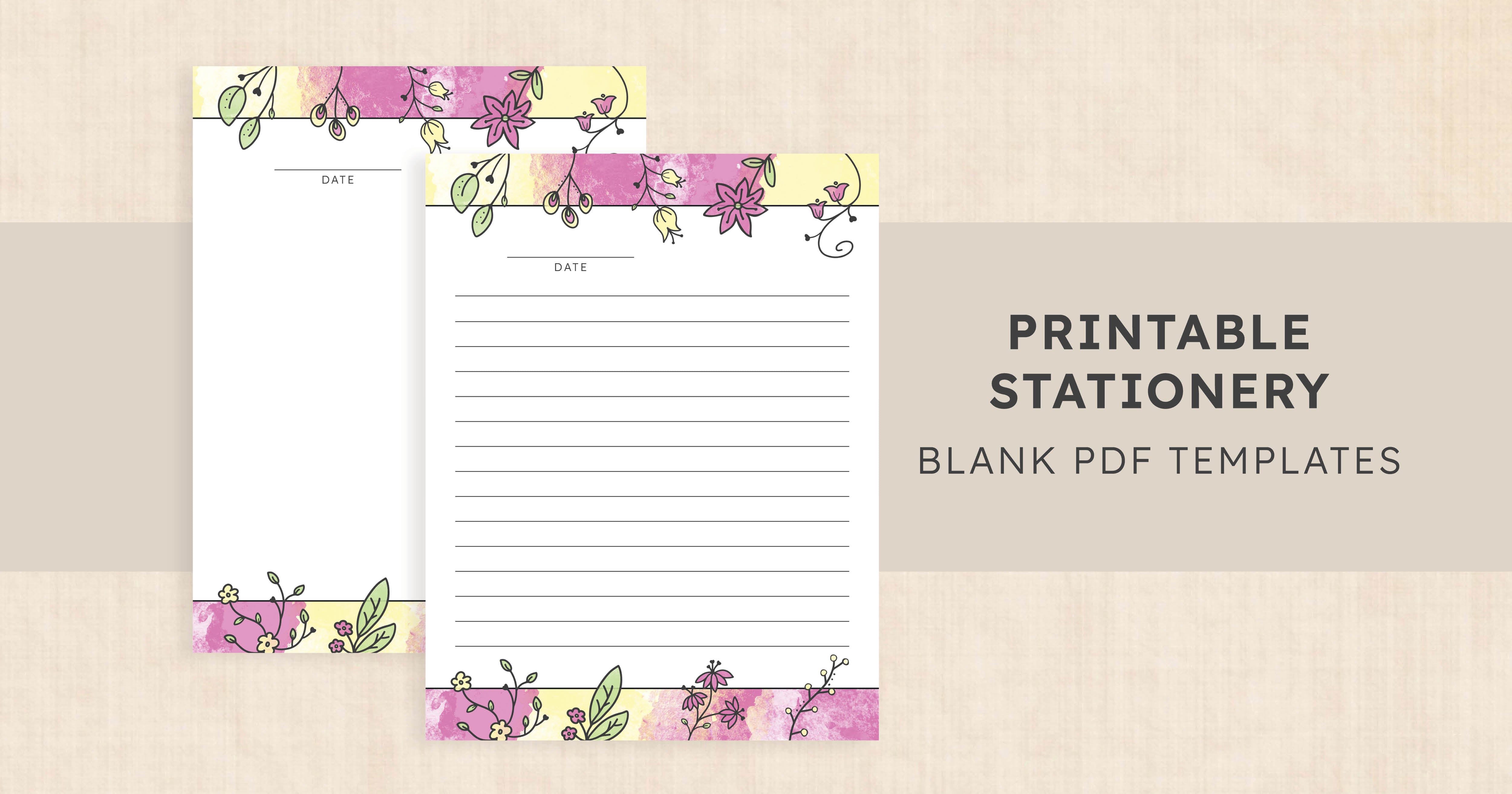 Printable Stationery · Buttercup Blossoms