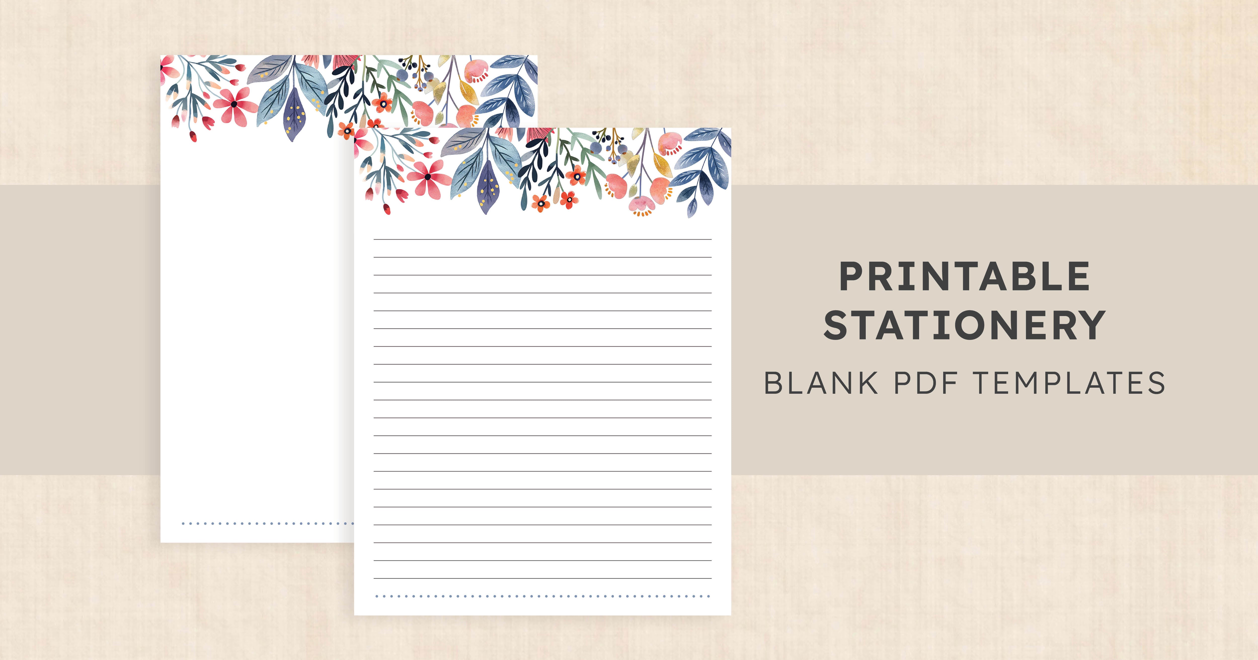 Printable Stationery · Floral Fantasy