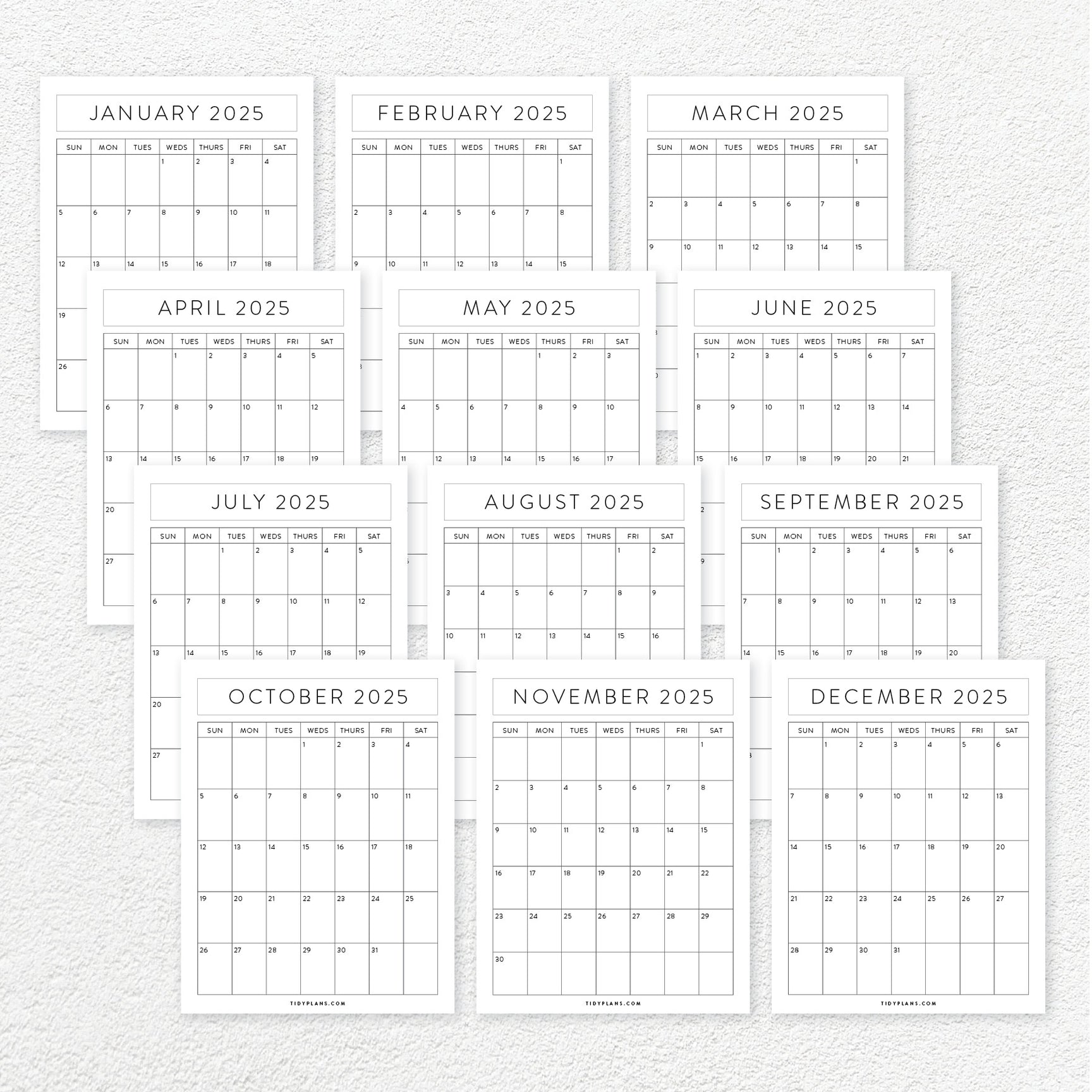 Freebie: Printable 2025 Calendar · Tidy Plans