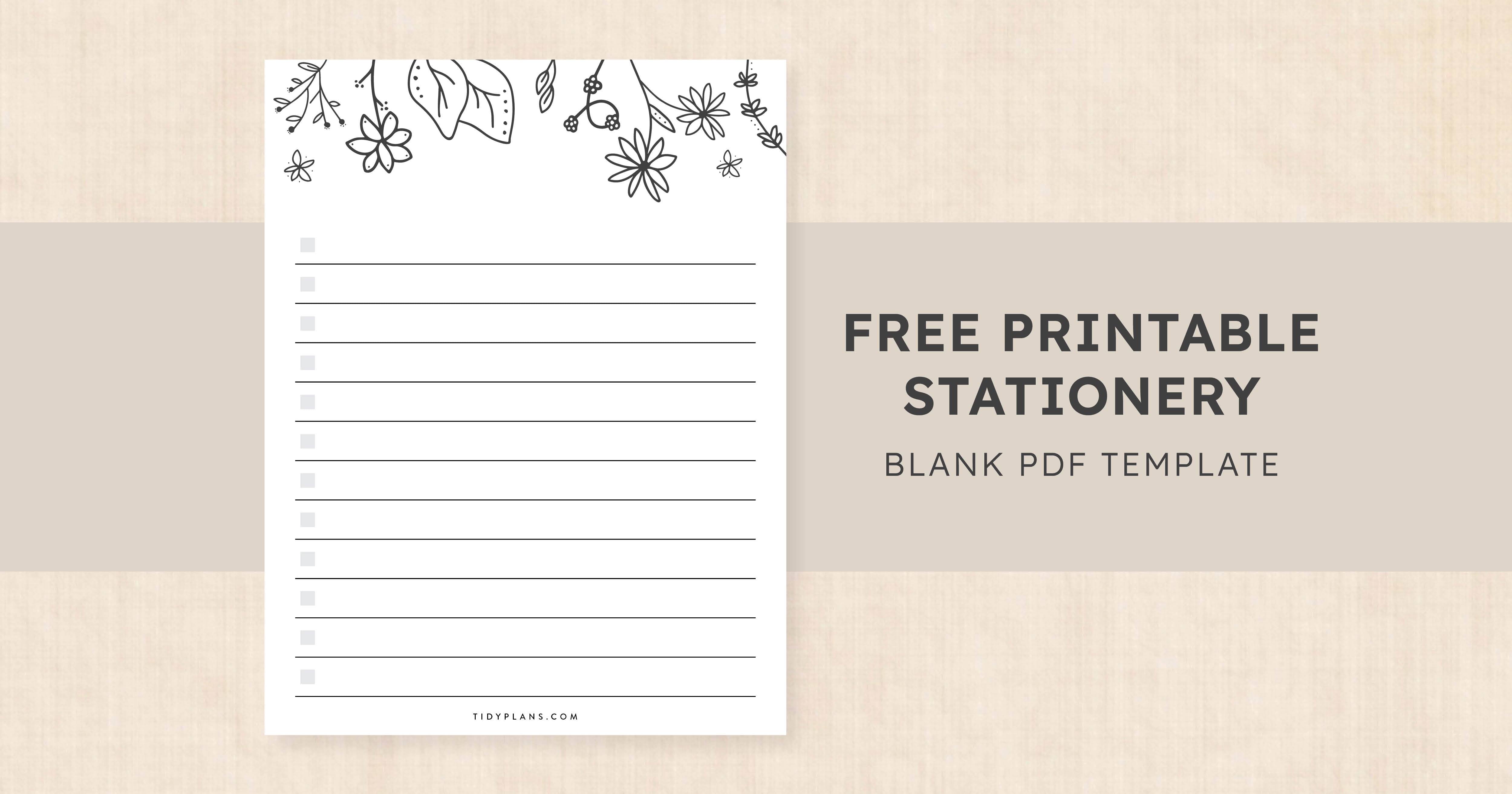 Printable Stationery · Free PDF Template