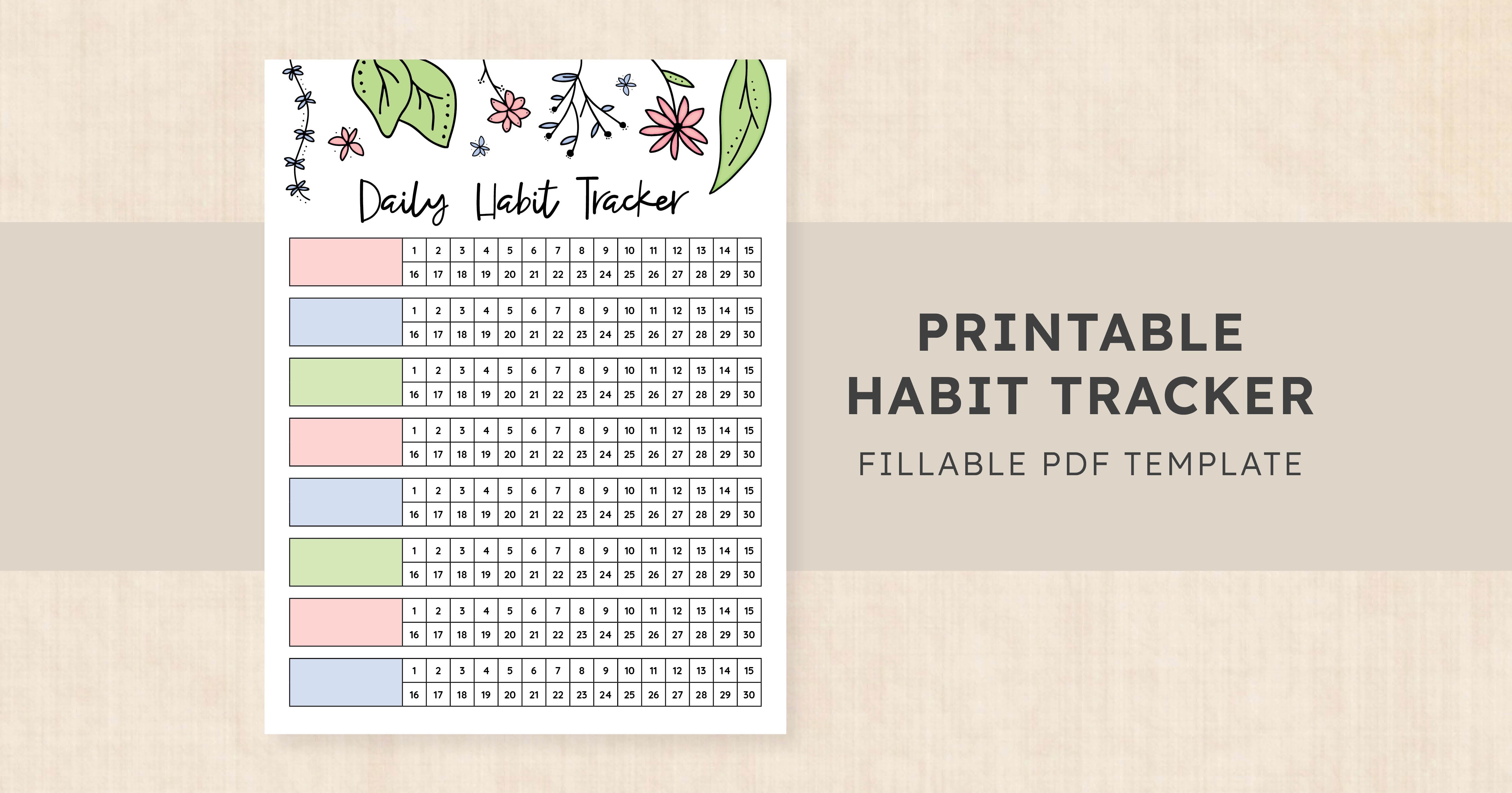 Habit Tracker Printable · Mellow Meadow