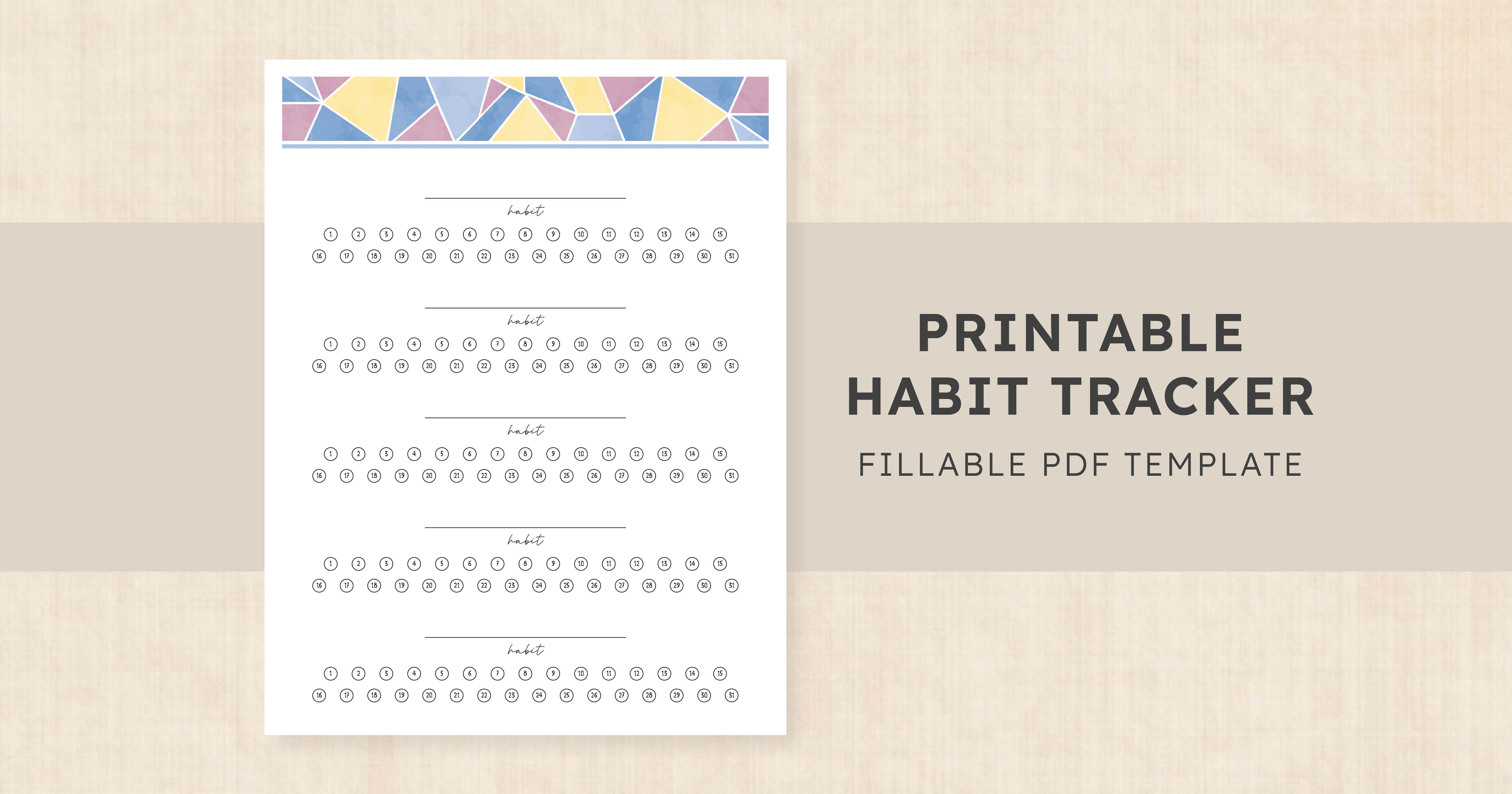 Habit Tracker Printable · Moonlight Mosaic
