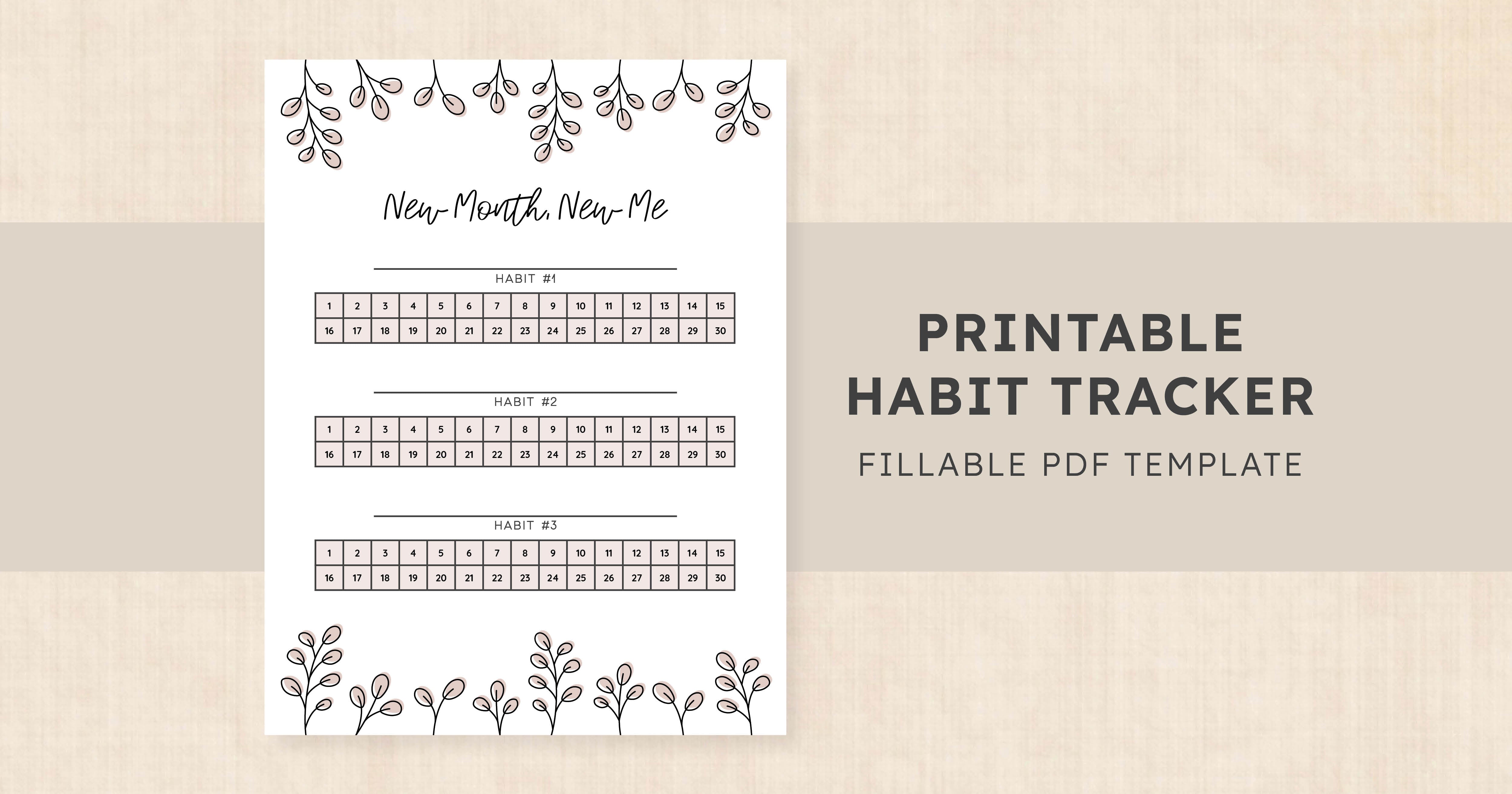 Habit Tracker Template · Boho Blooms