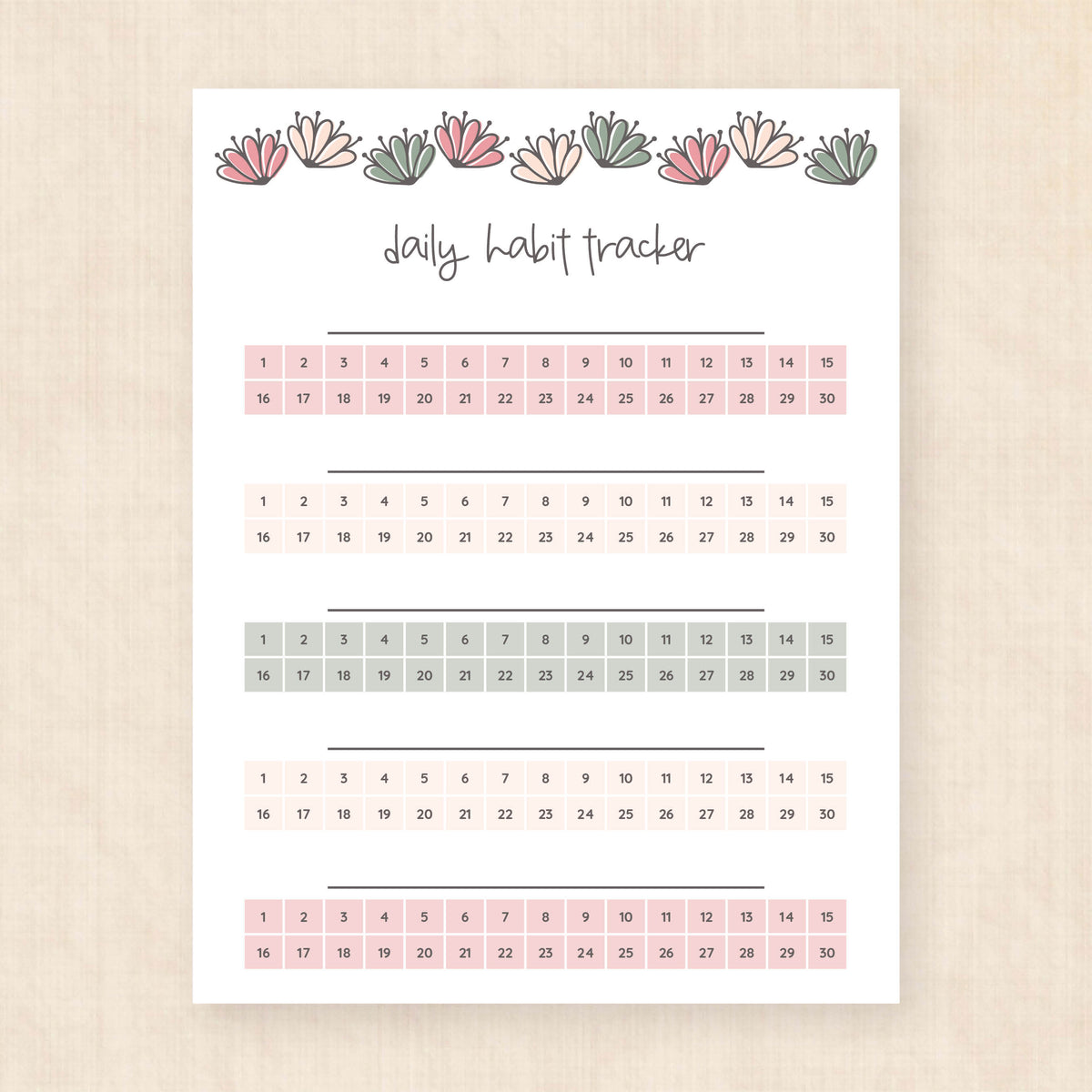 Habit Tracker Template · Petal Pop
