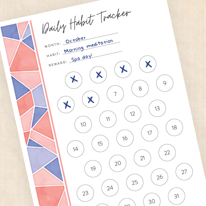Habit Tracker Template · Melon Mosaic