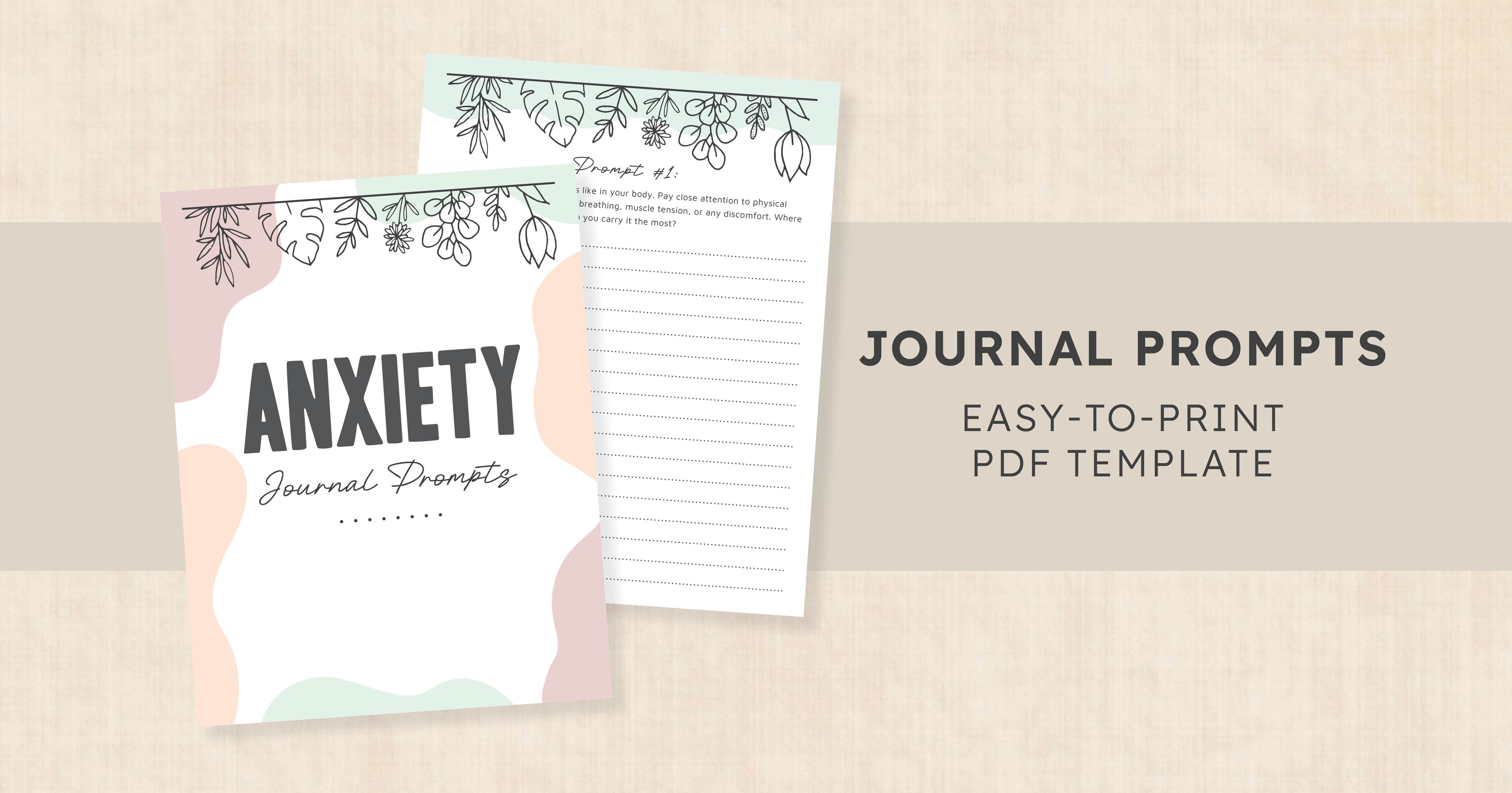 Anxiety Journal Prompts · PDF Workbook