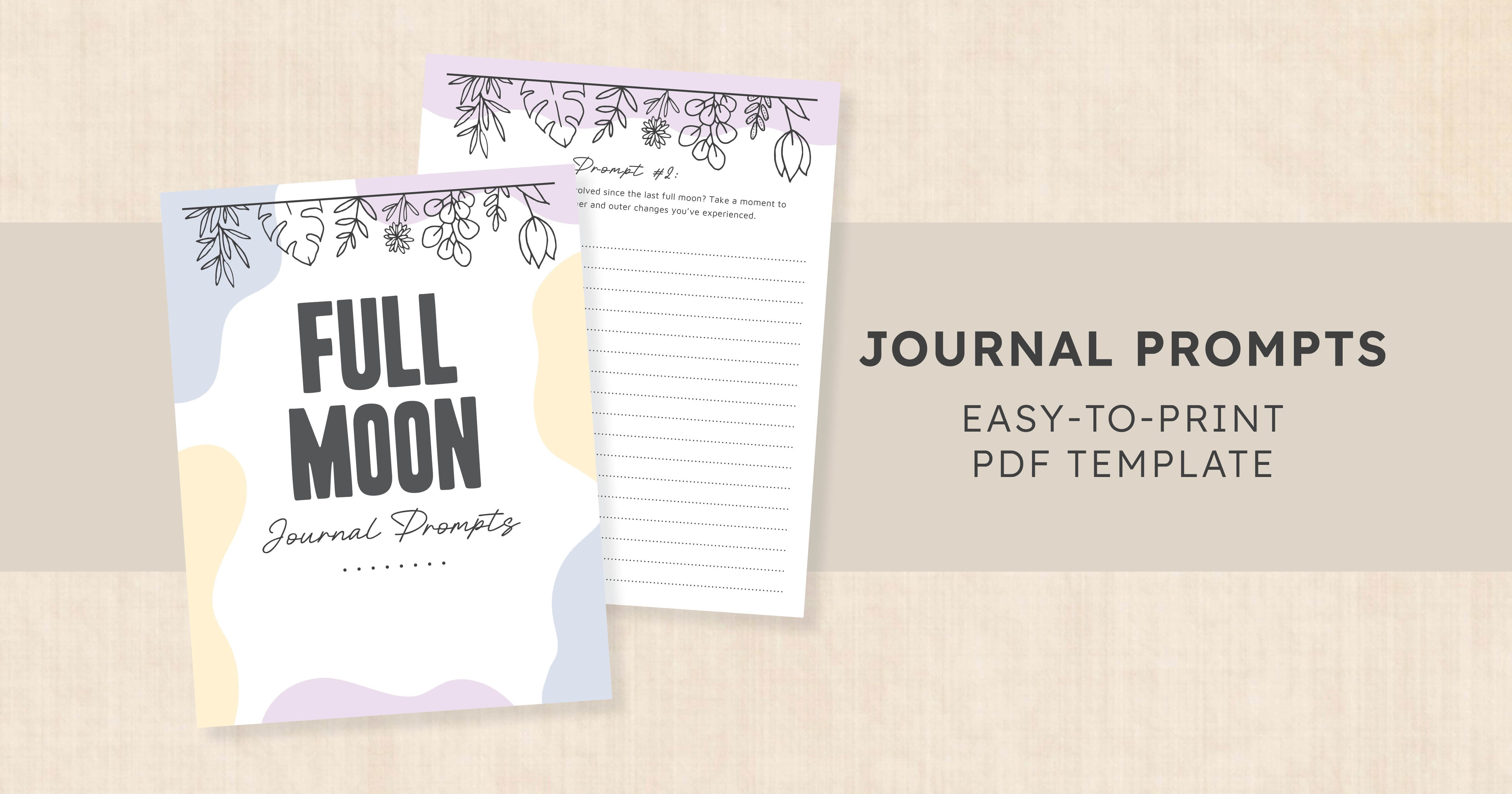 Full Moon Journal Prompts · PDF Workbook