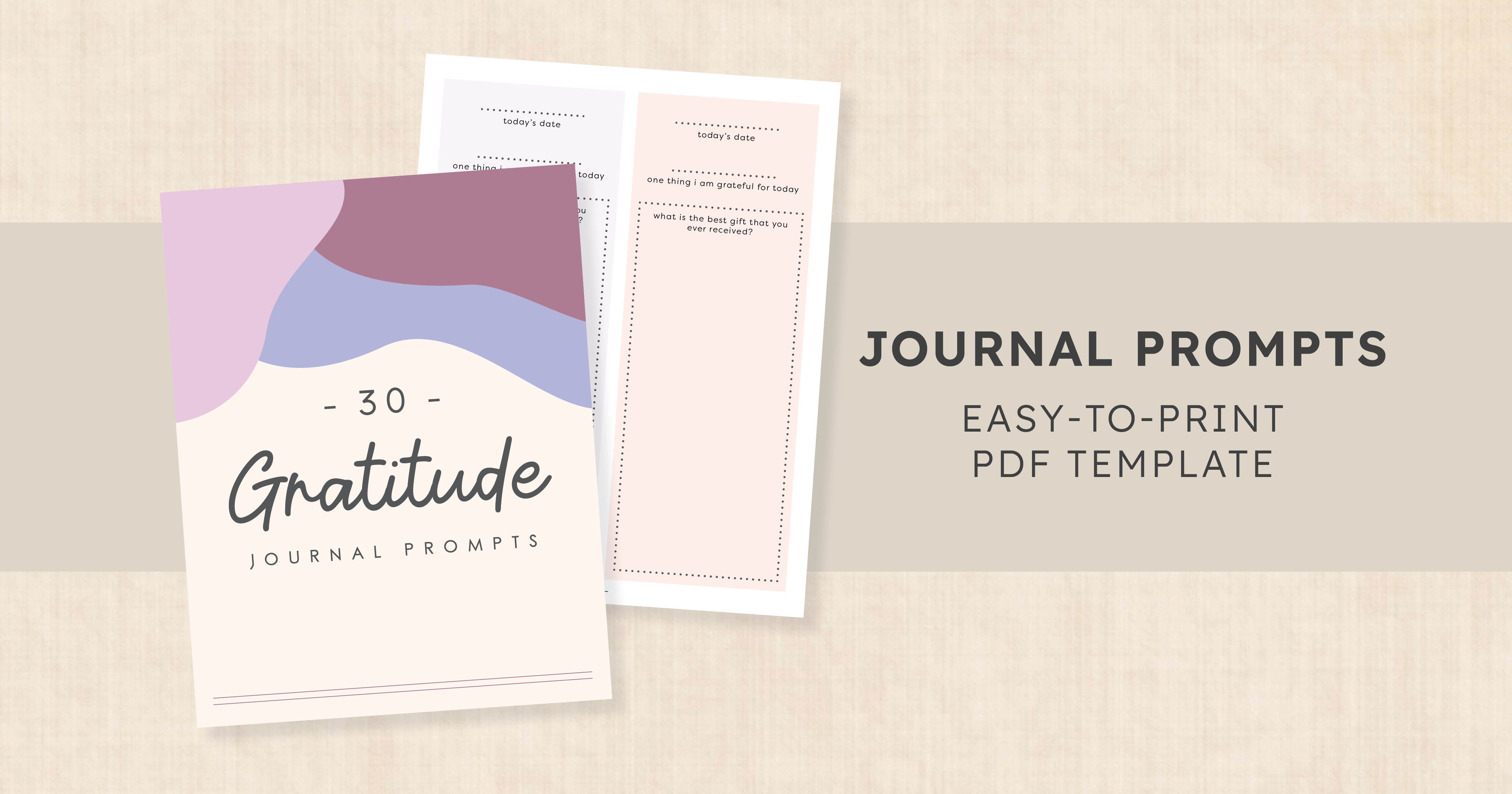 Gratitude Journal Prompts · PDF Workbook
