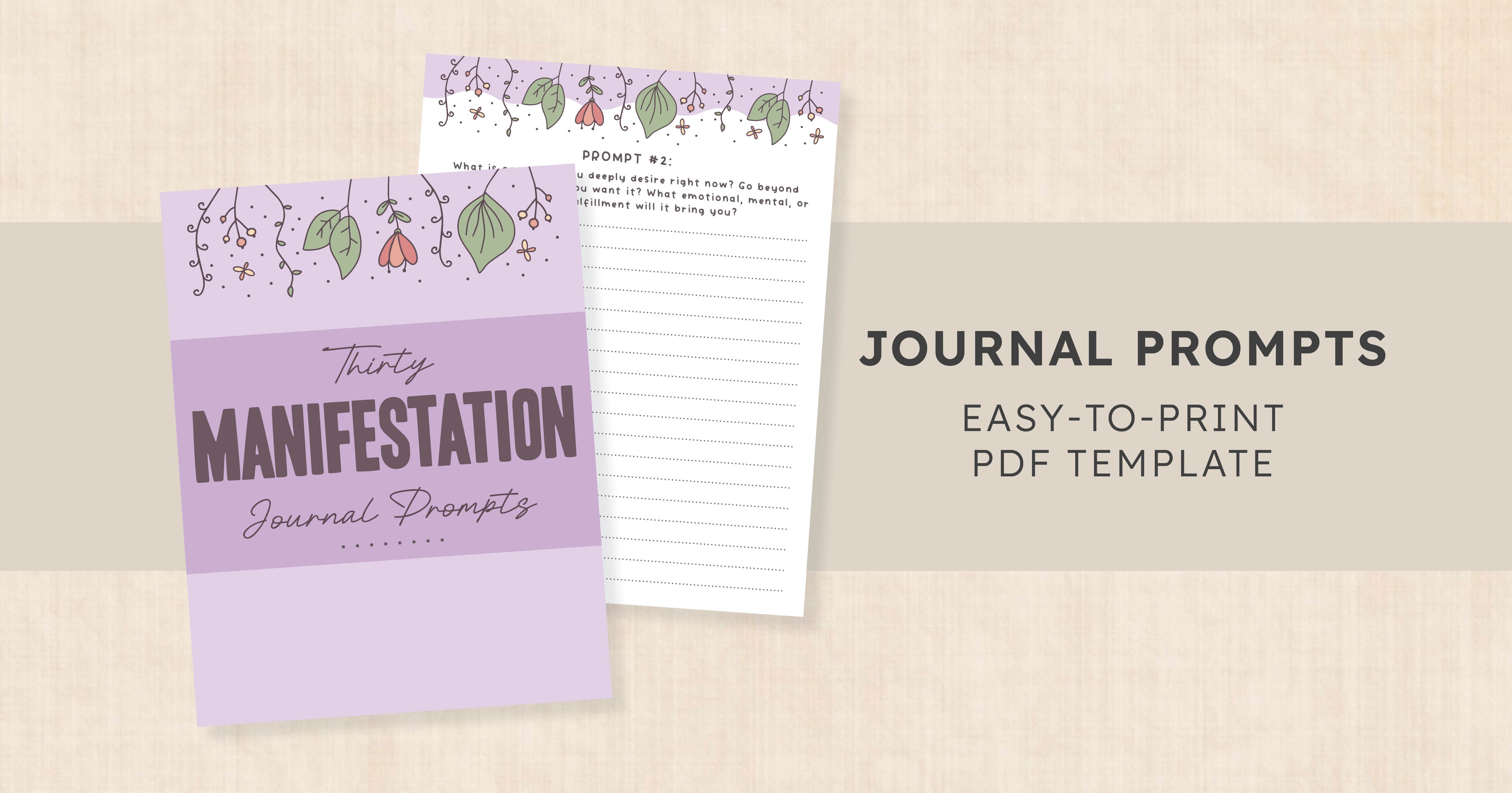 Manifestation Journal Prompts · PDF Workbook