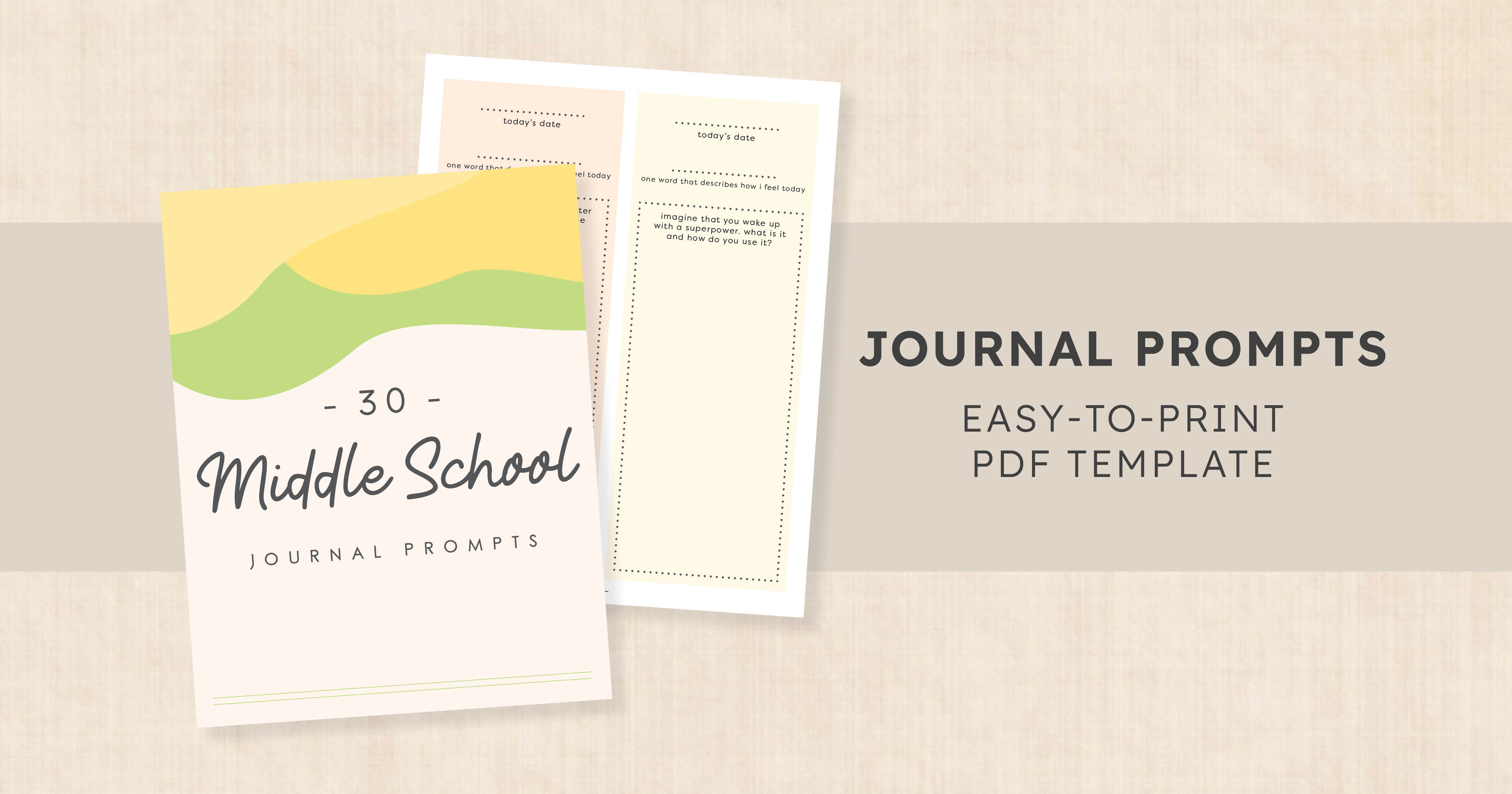 Journal Prompts for Middle School · Tidy Plans