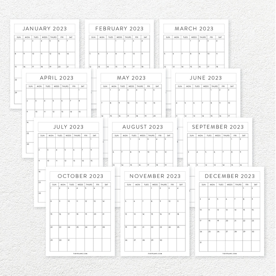 Freebie: Printable 2023 Calendar · Tidy Plans