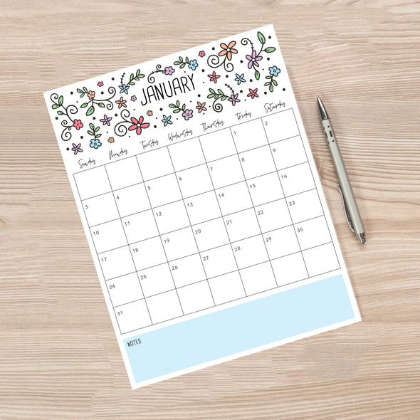 Printable Calendar · Tidy Plans