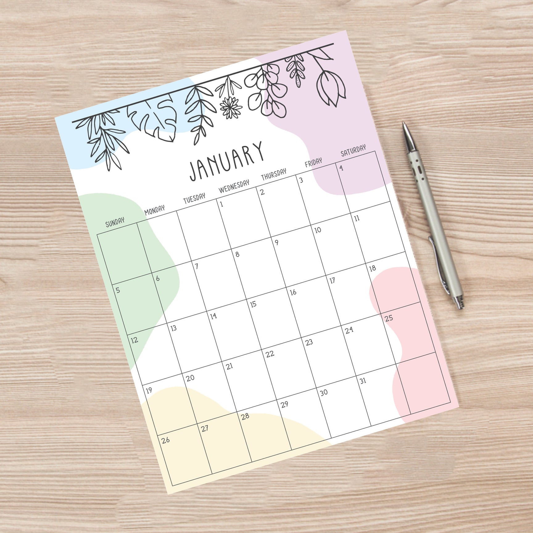Printable Calendar · Tidy Plans