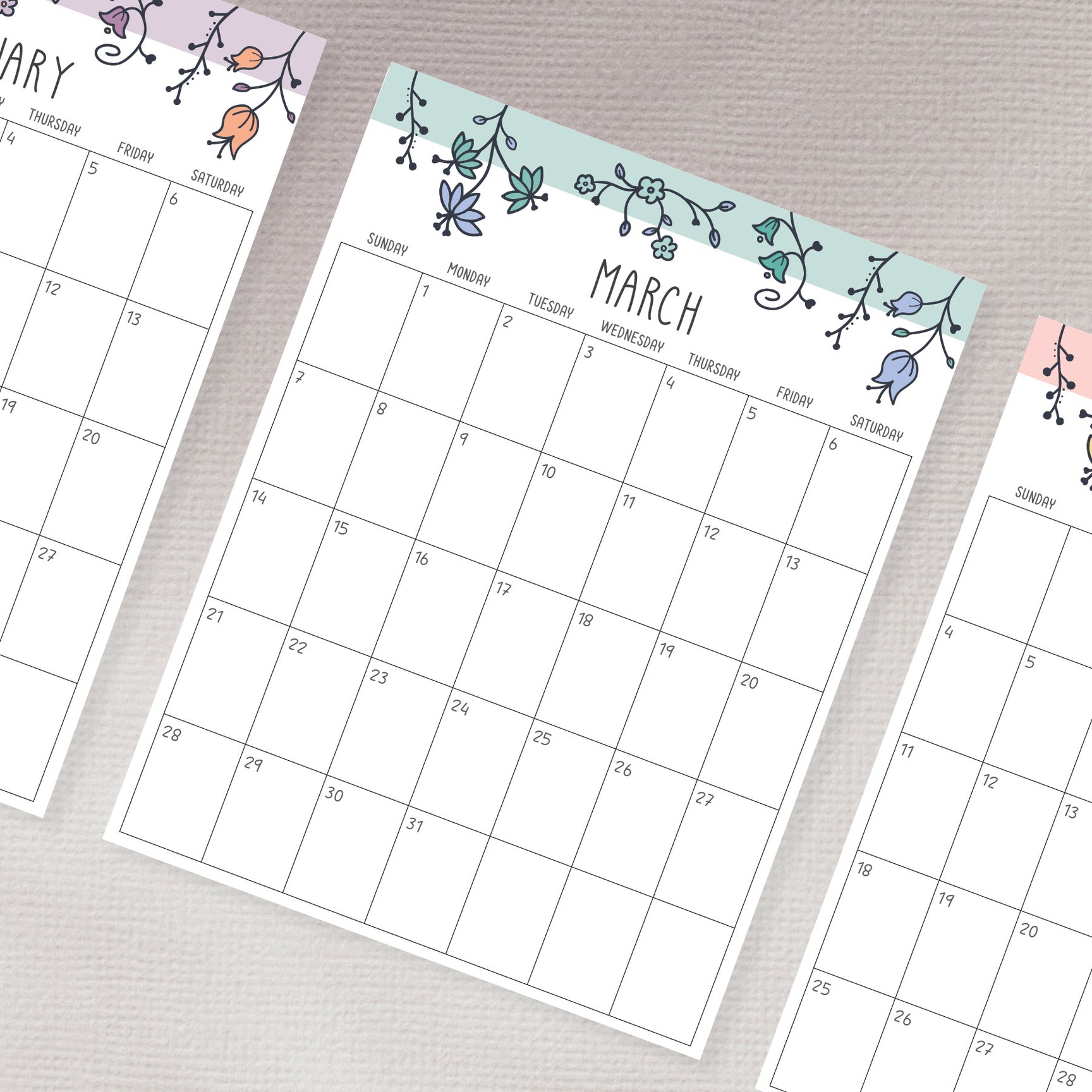 Printable Calendar · Tidy Plans
