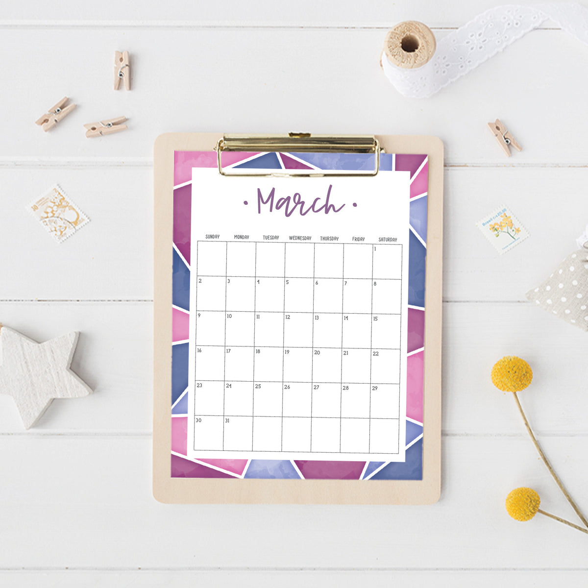 Printable Calendar · Tidy Plans