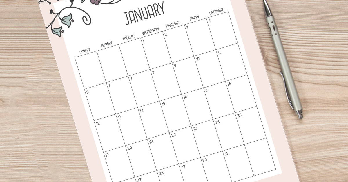 Printable Calendar · Tidy Plans
