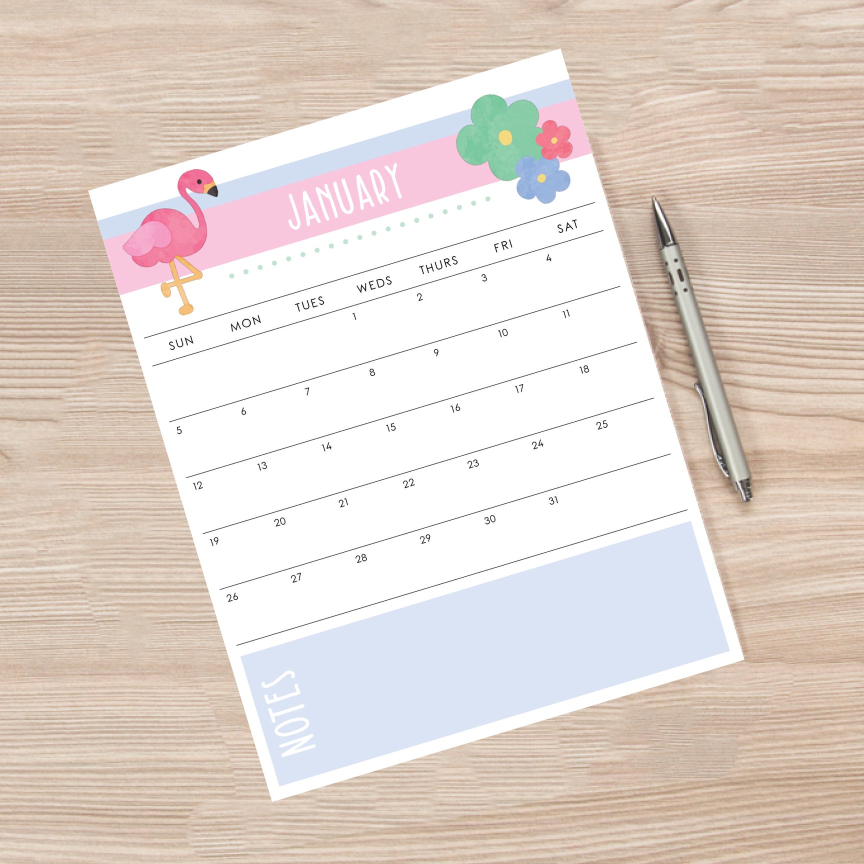 Printable Calendar · Tidy Plans