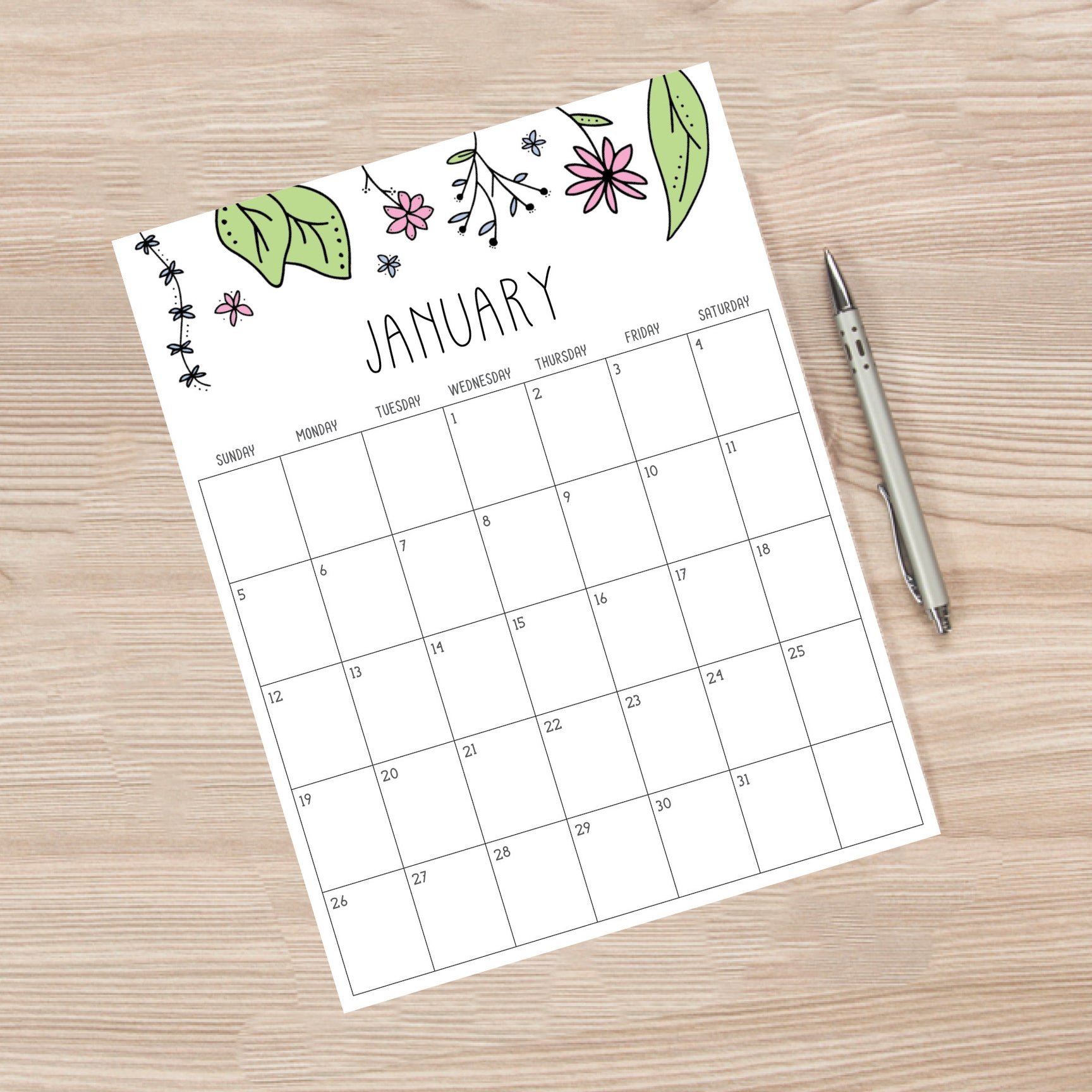 Printable Calendar · Tidy Plans