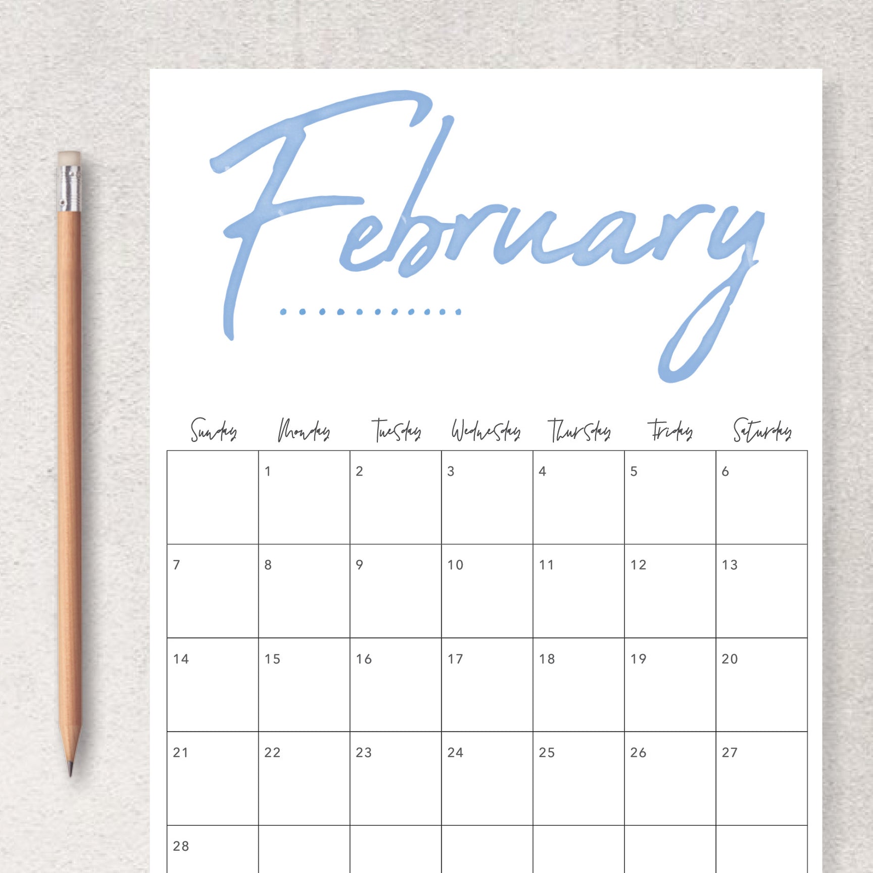 Printable Calendar · Tidy Plans
