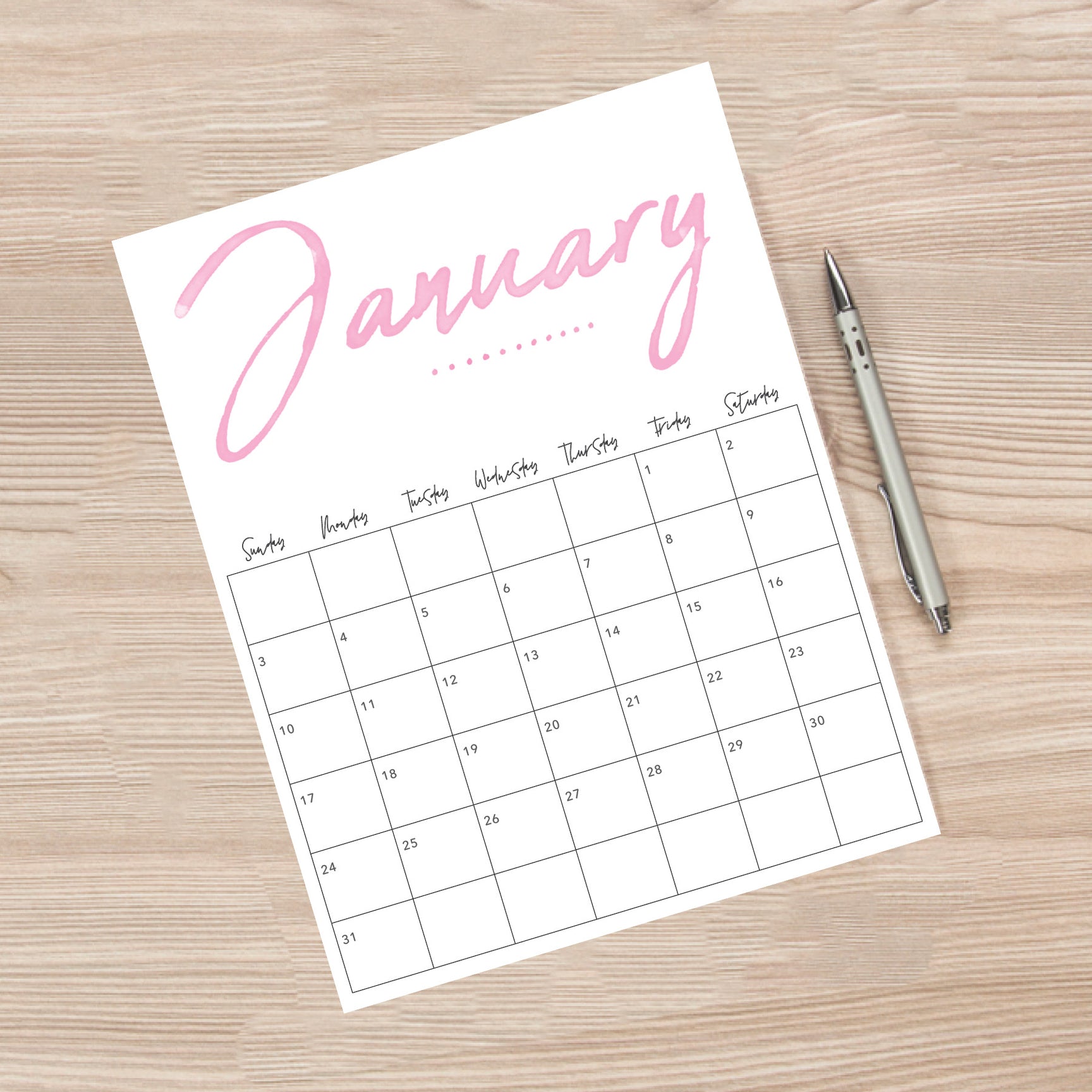 Printable Calendar · Tidy Plans