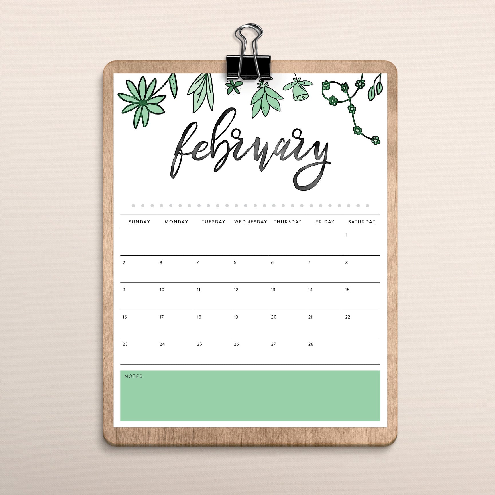 Printable Calendar · Tidy Plans