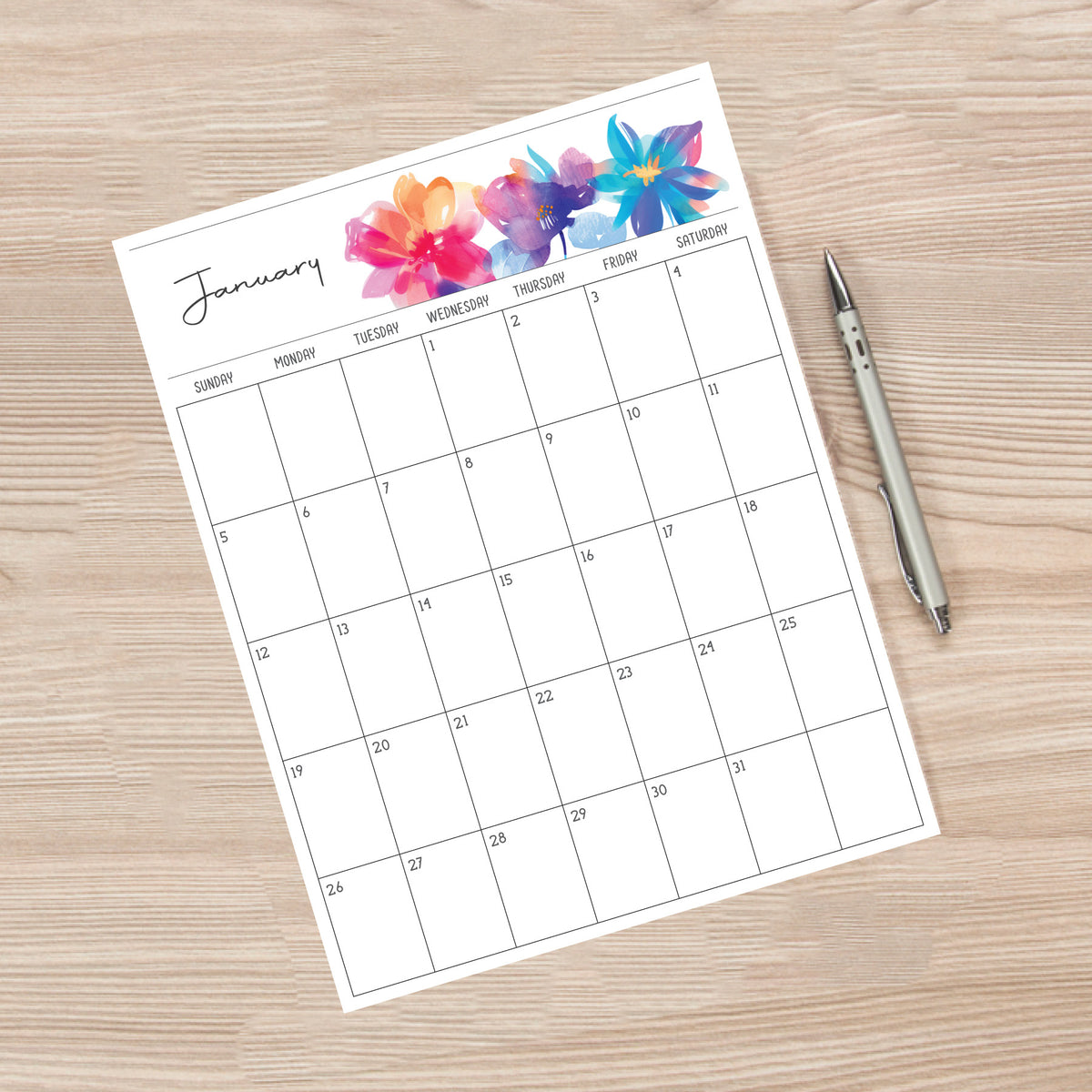 Printable Calendar · Tidy Plans