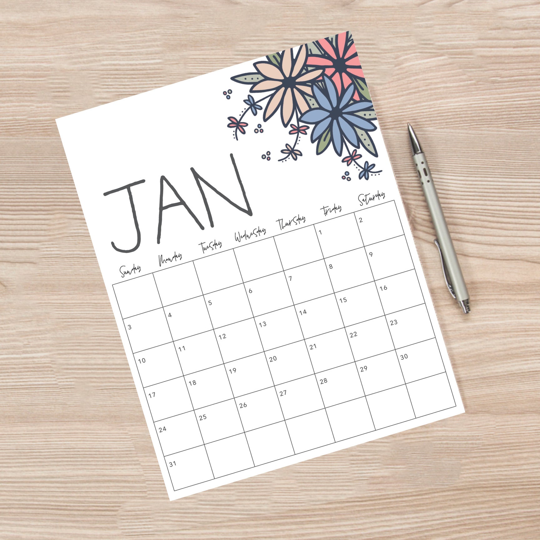 Printable Calendar · Tidy Plans