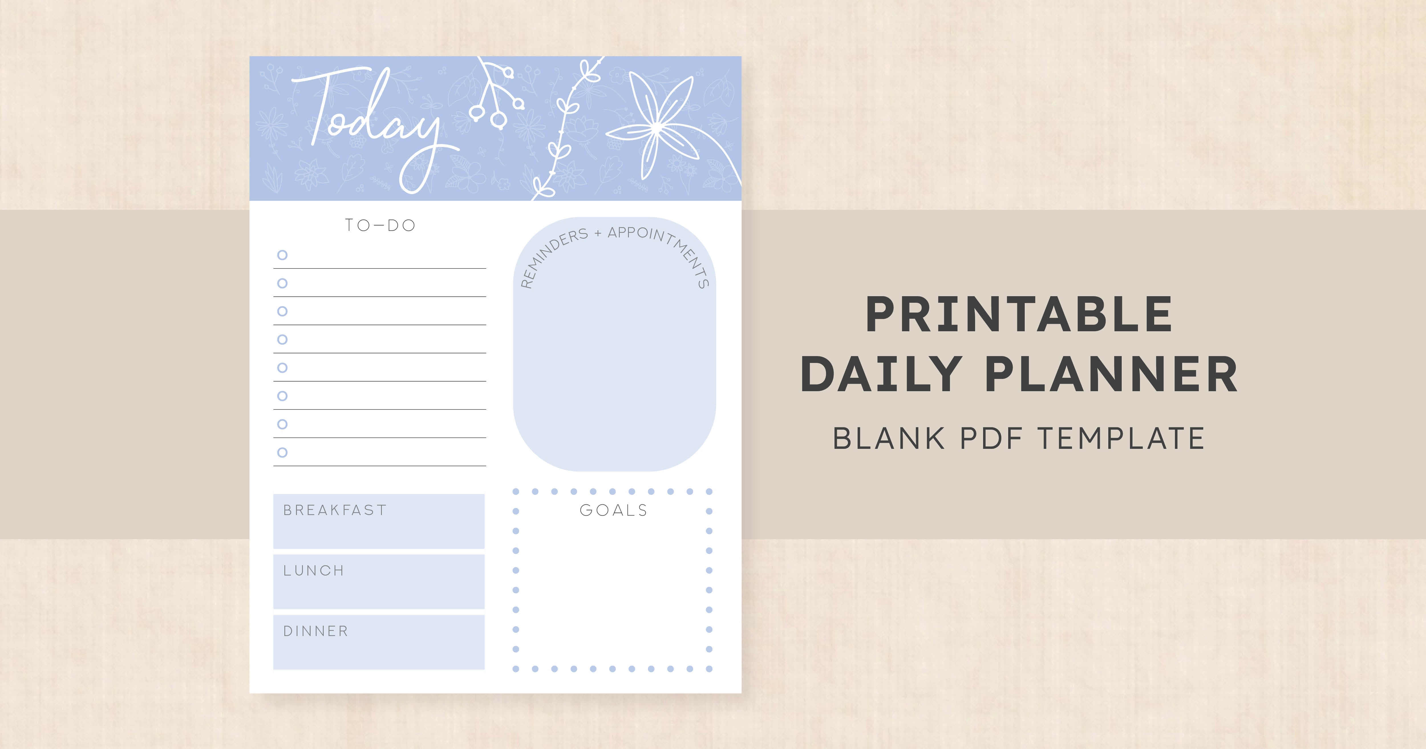Daily Planner Template · Periwinkle Plans
