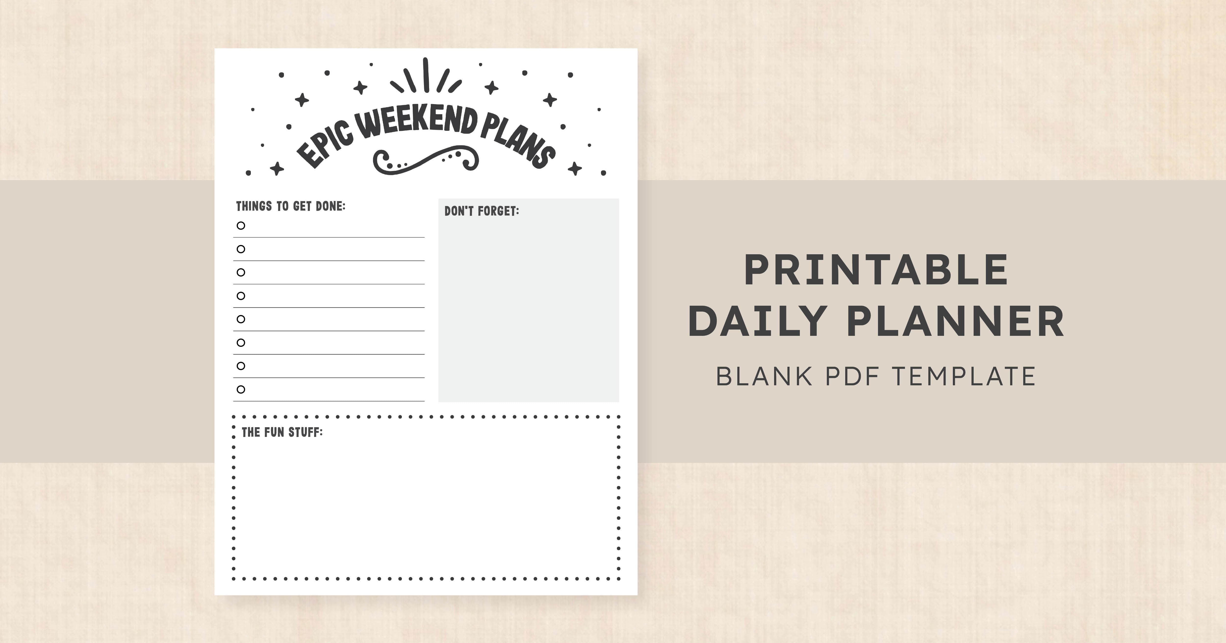Printable Planner · Weekend Warrior