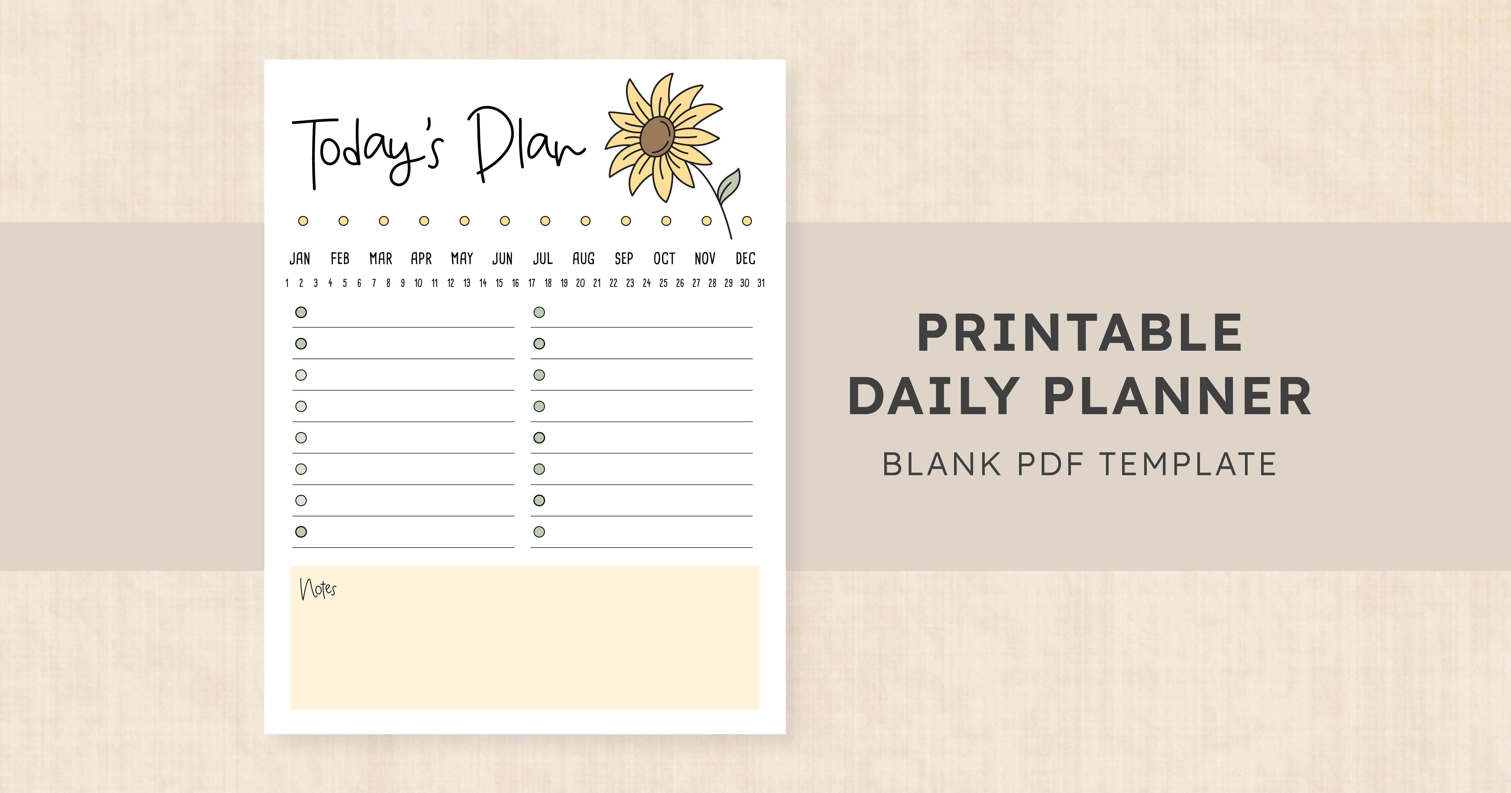 Cute Printable Planner · Sunflower Samba