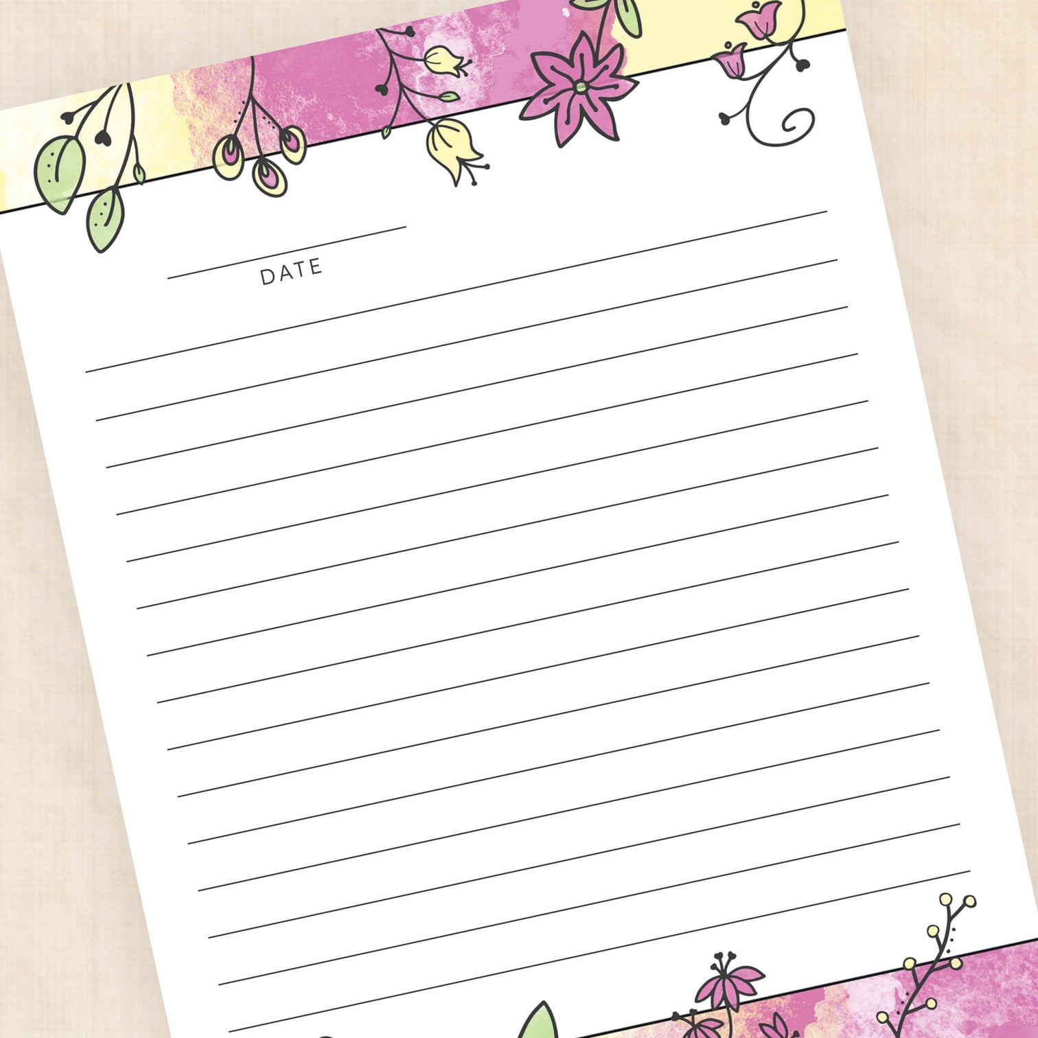 Printable Stationery · Buttercup Blossoms