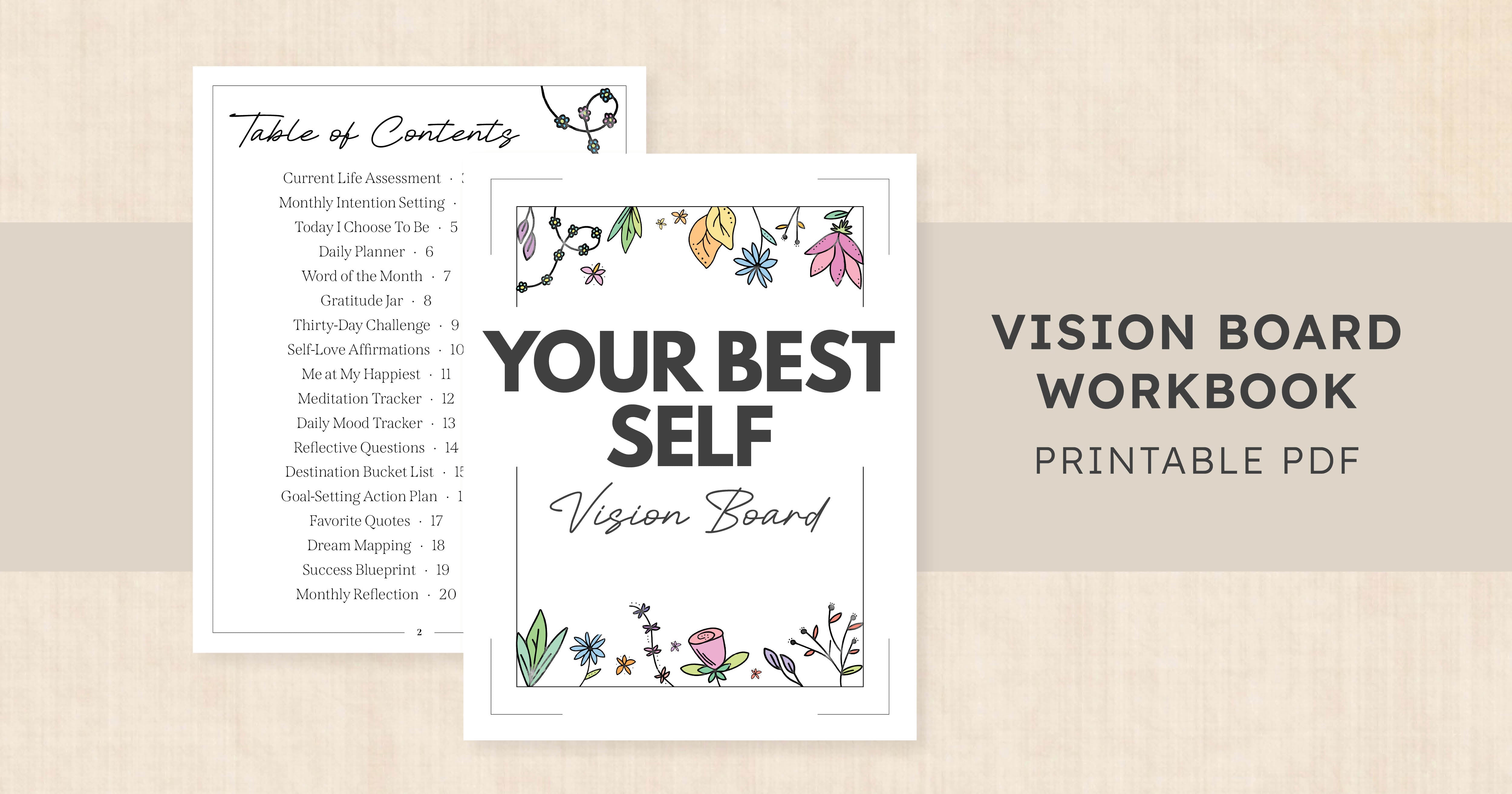 Vision Board Template · PDF Workbook