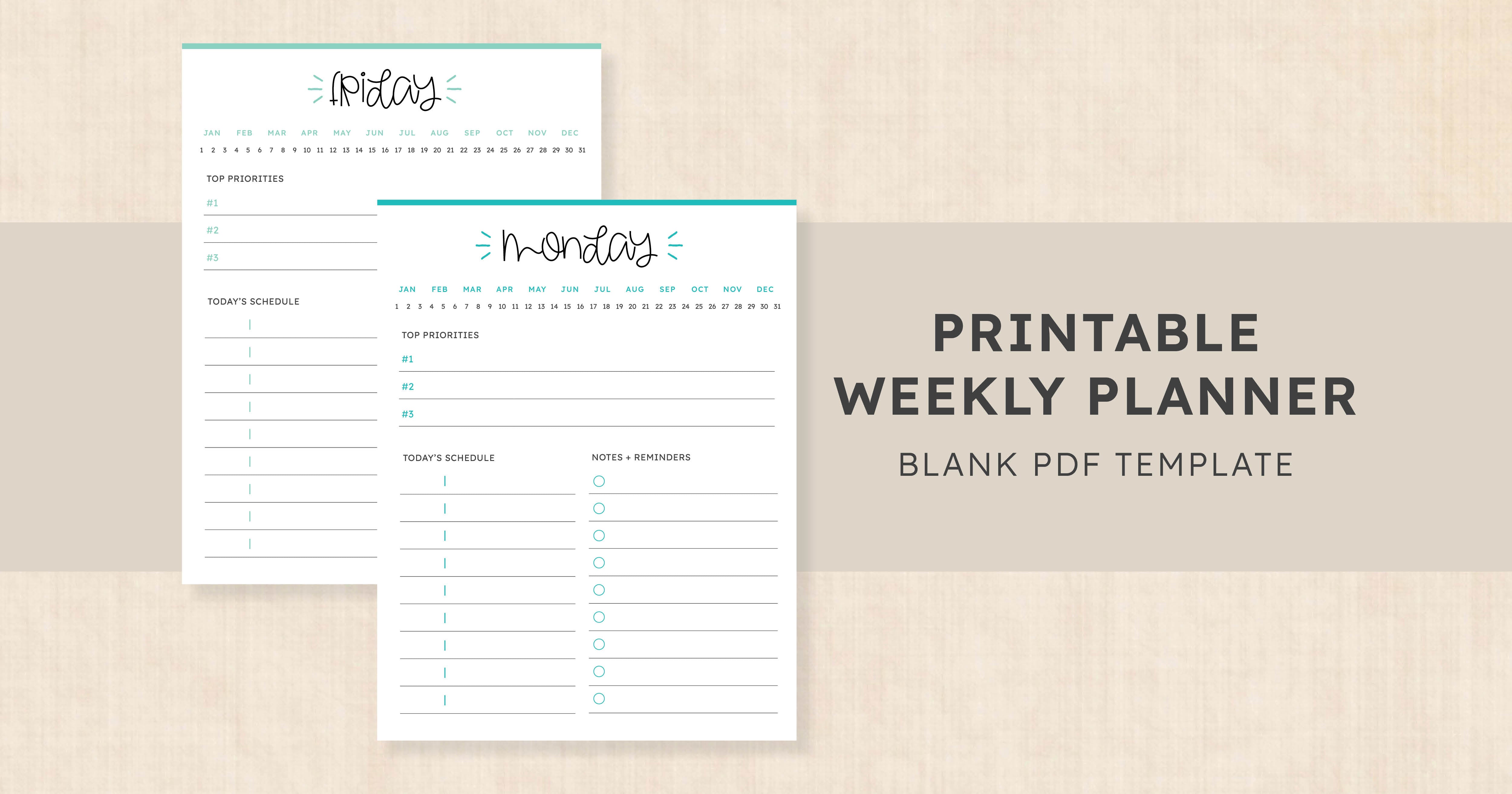 Printable Weekly Planner · Buzzy Burst
