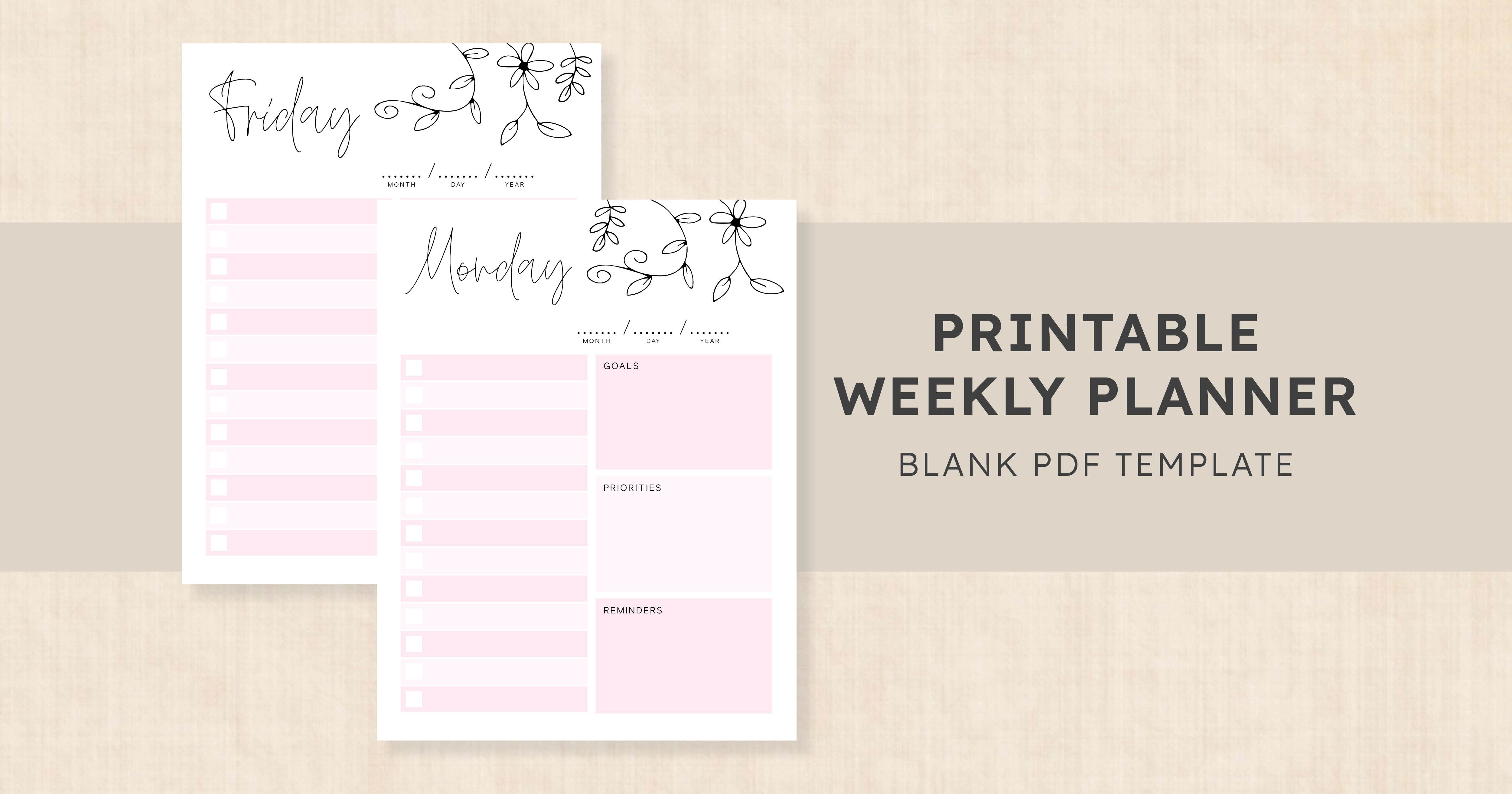 Printable Weekly Planner · Inspired Ivy
