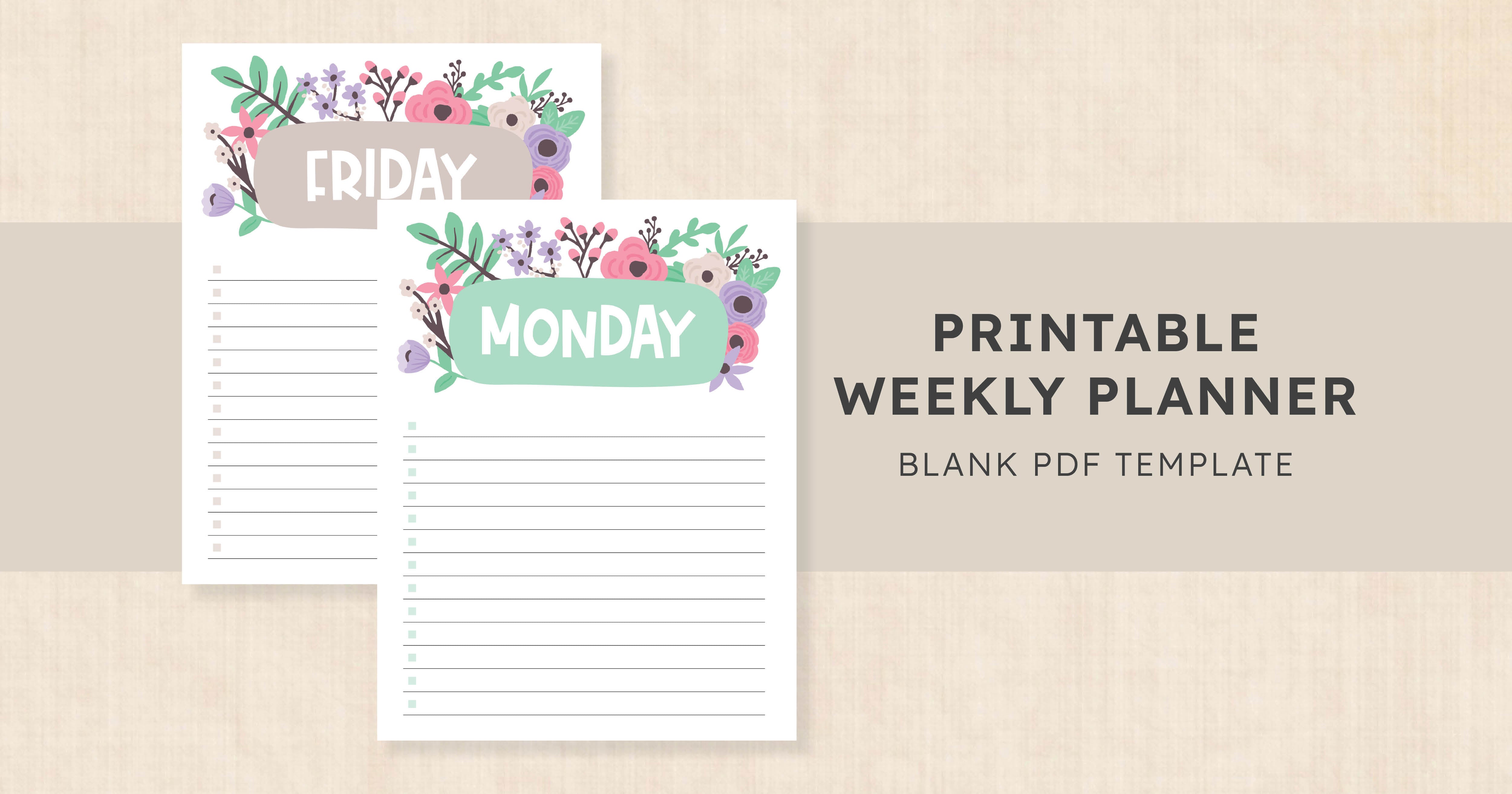 Printable Weekly Planner · Bountiful Bouquet