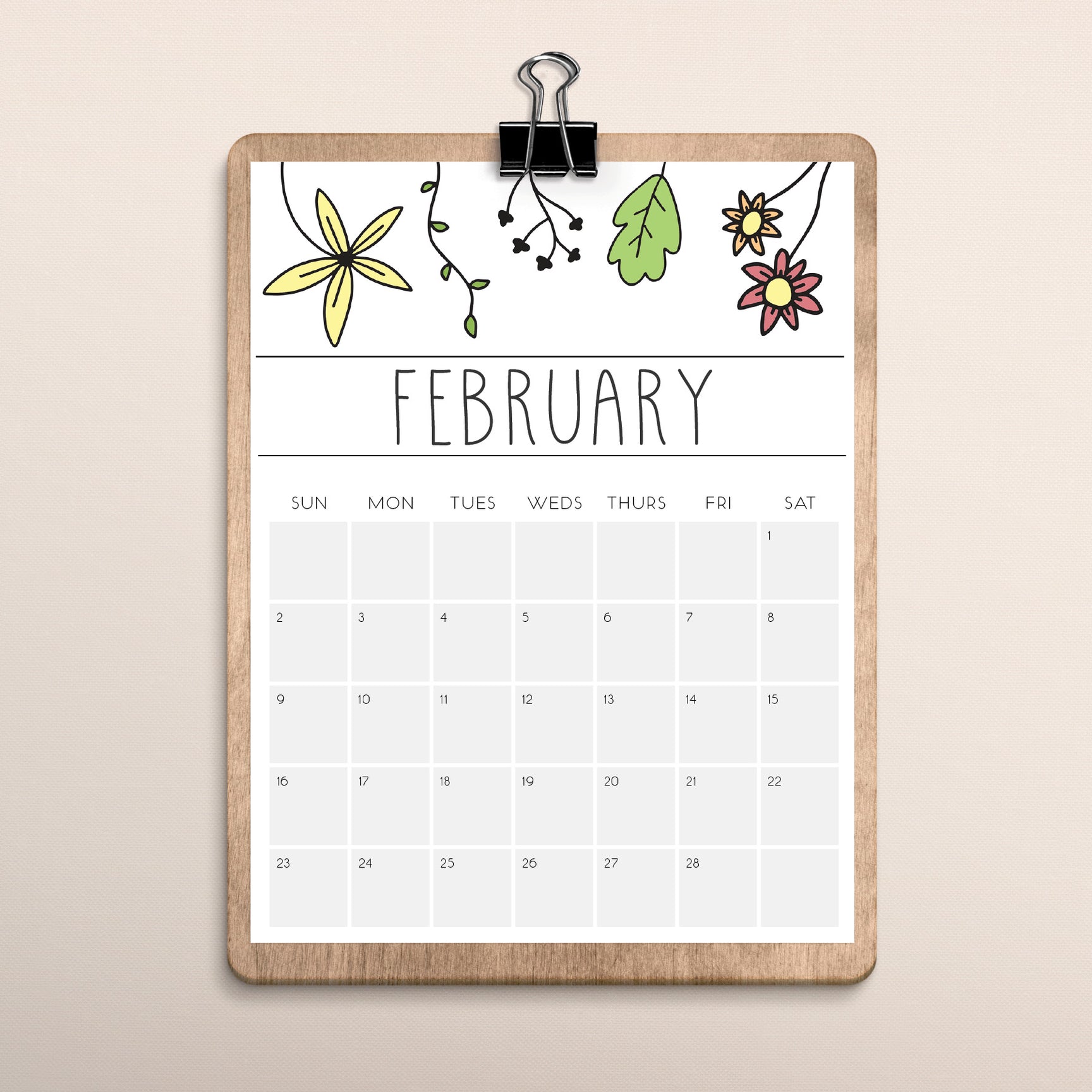 Printable Calendar · Tidy Plans
