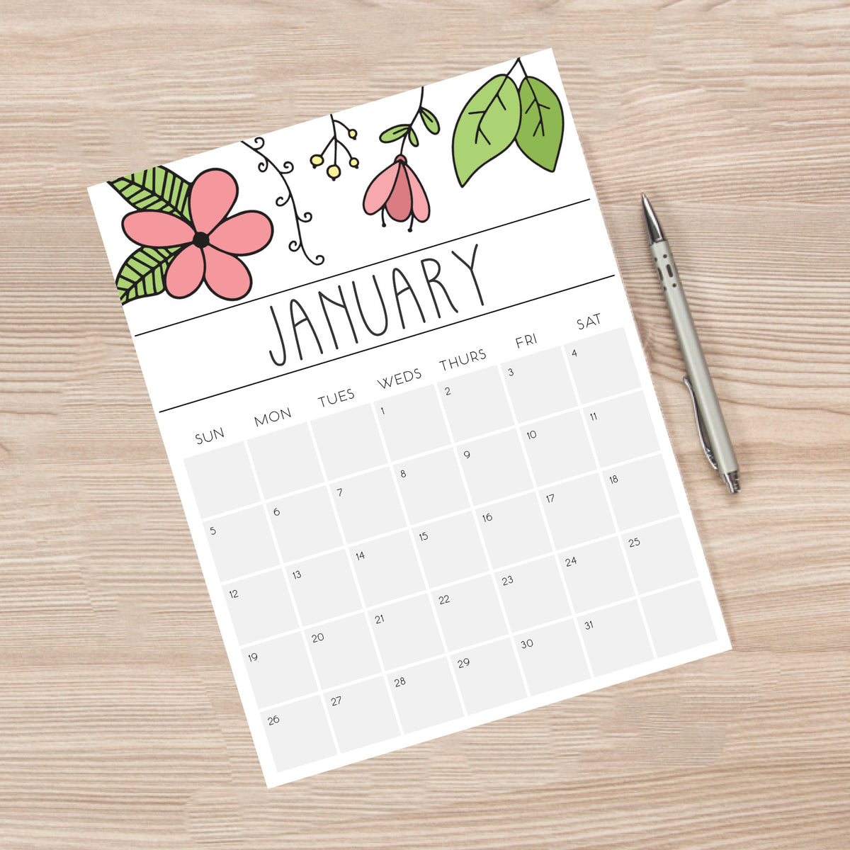 Printable Calendar · Tidy Plans