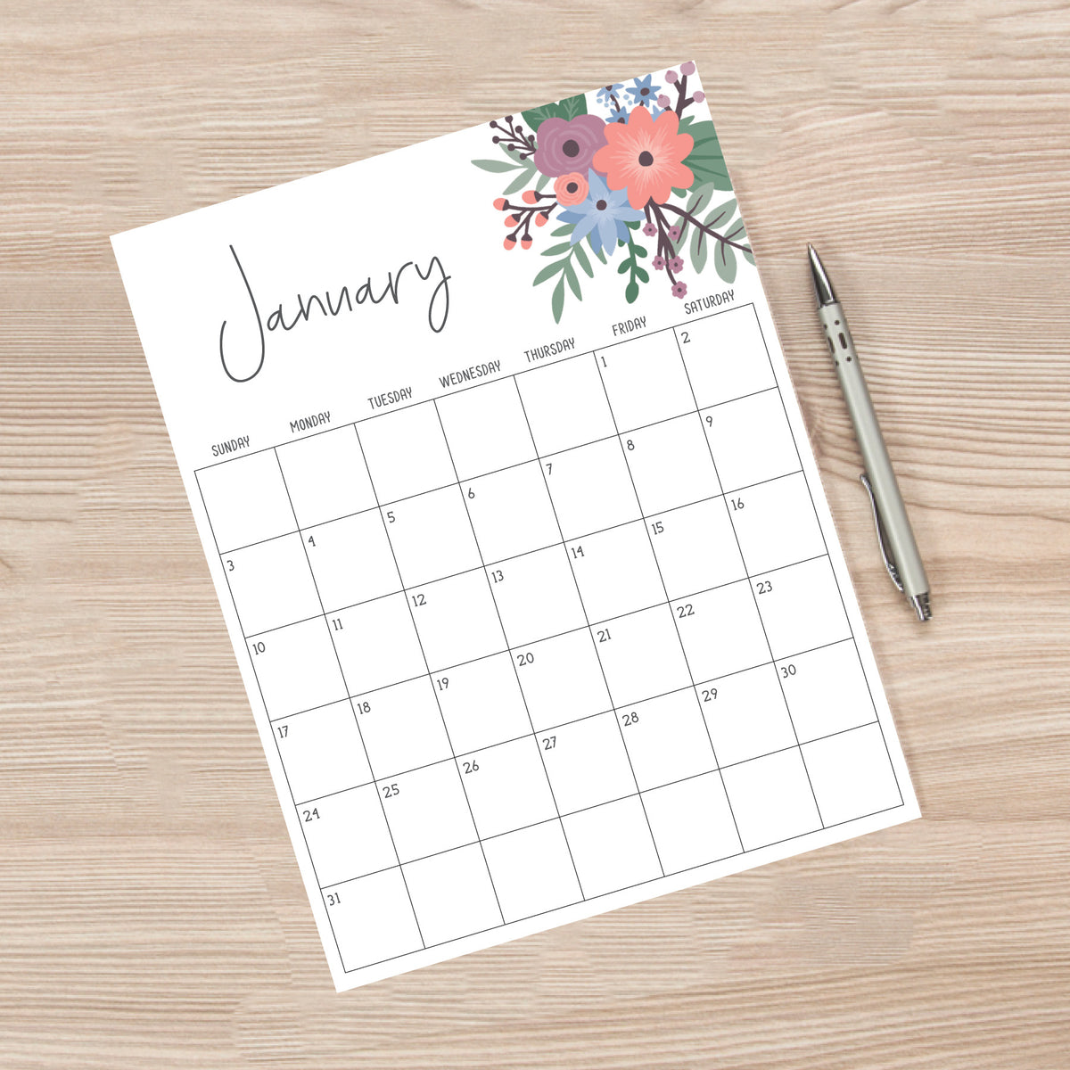 Printable Calendar · Tidy Plans