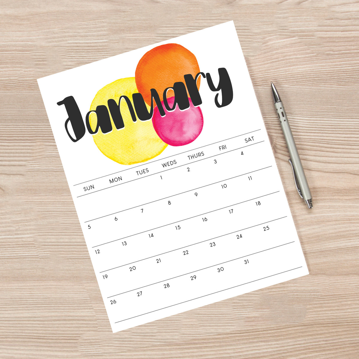 Printable Calendar · Tidy Plans