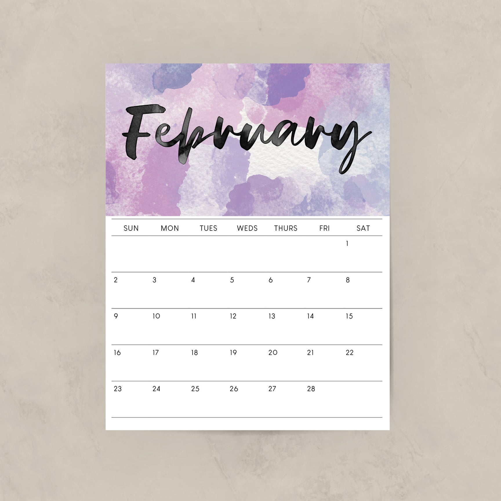 Printable Calendar · Tidy Plans