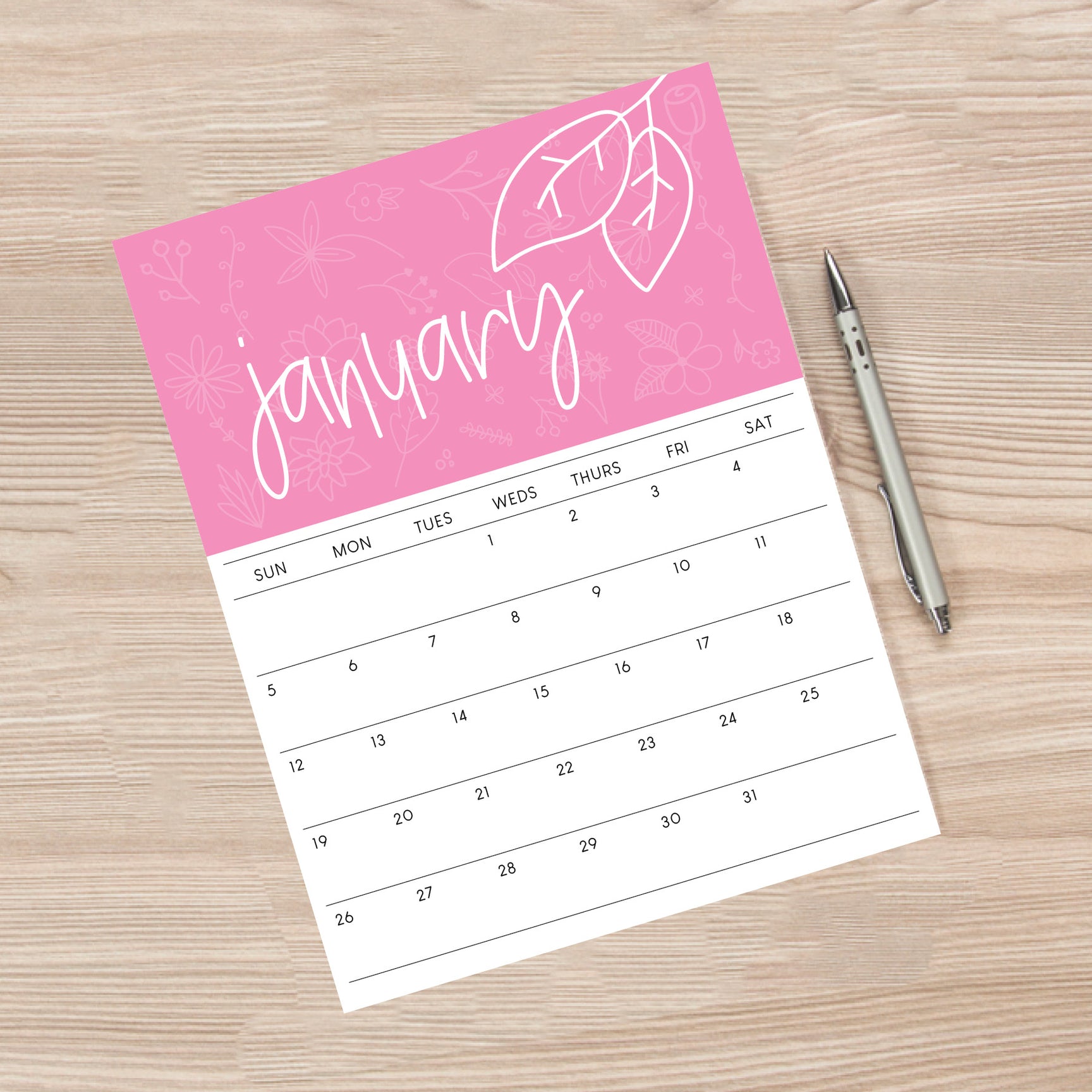 Printable Calendar · Tidy Plans